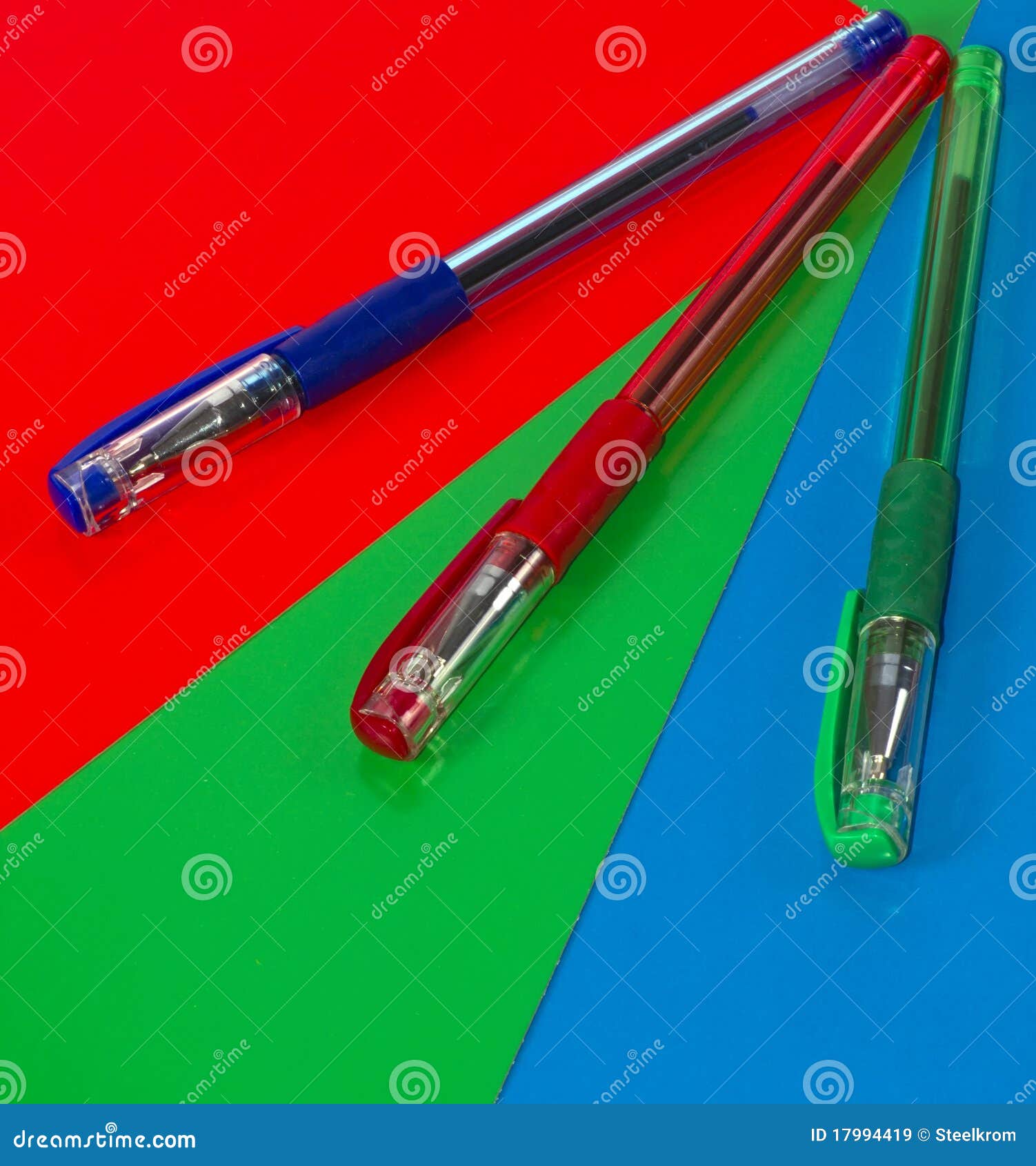 Three pens stock image. Image of green, white, background - 17994419