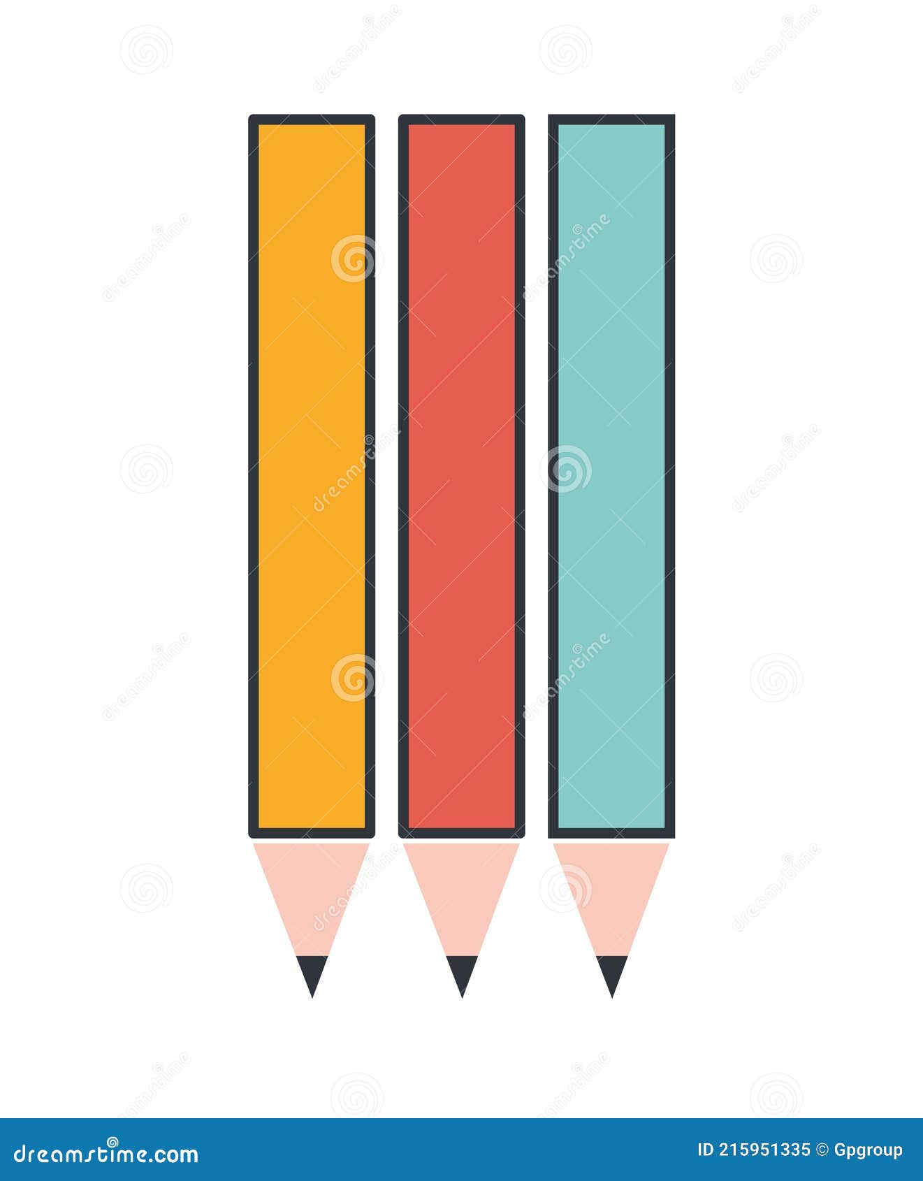 Three Pens Of Different Lengths Royalty-Free Stock Photo ...