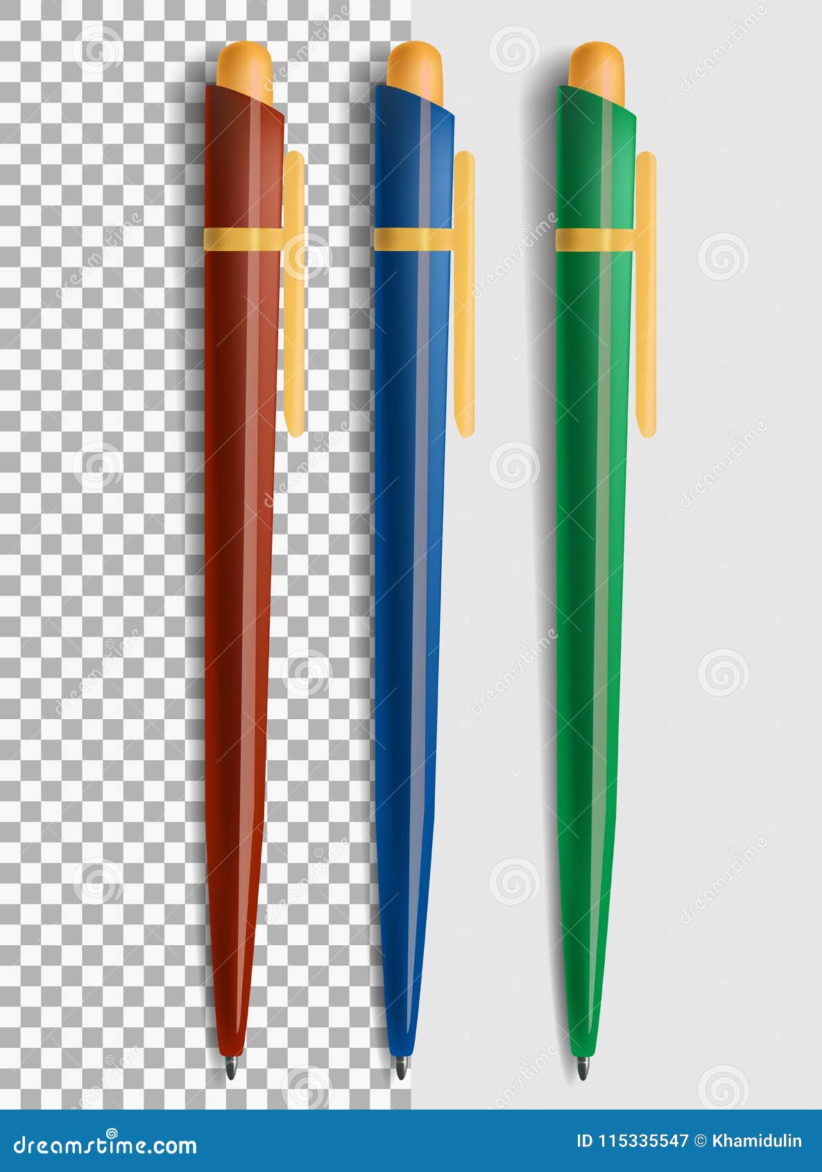 Three Pens Of Different Lengths Royalty-Free Stock Photo ...