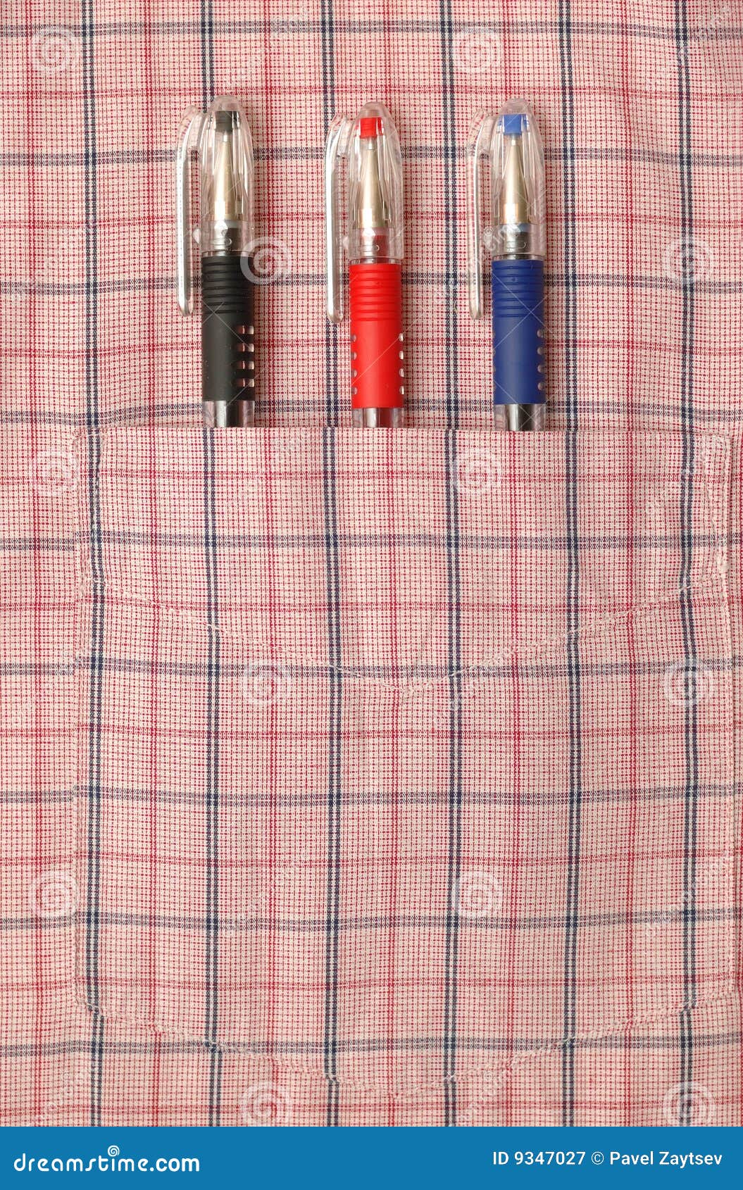 Three pens in shirt pocket stock image. Image of black - 9347027