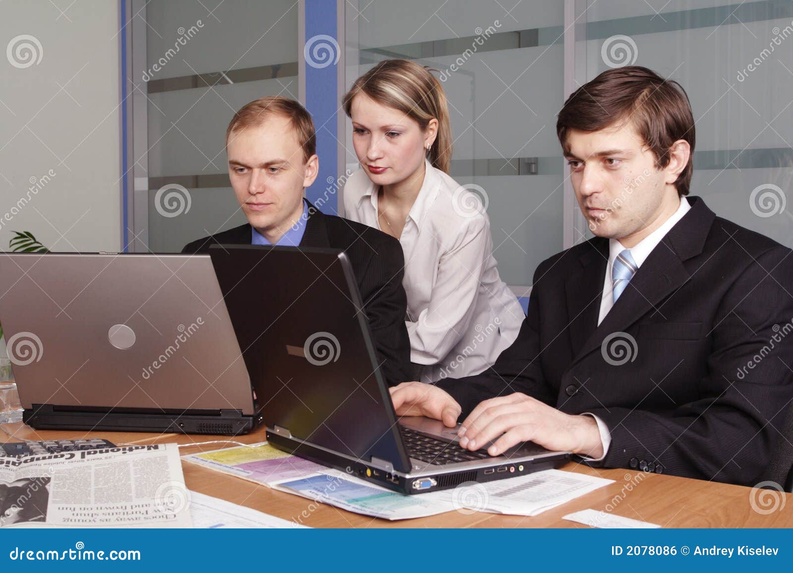 Three people stock photo. Image of discussion, debate - 2078086
