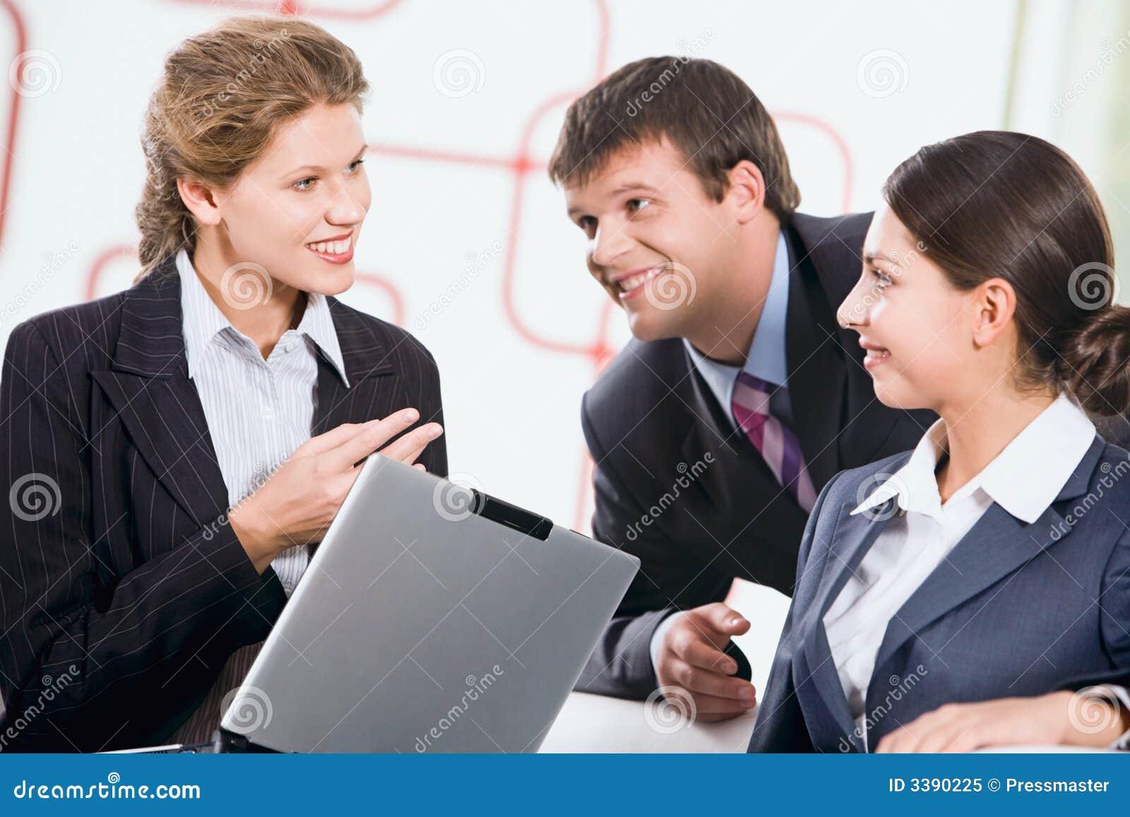 Three people stock image. Image of communication, friends - 3390225