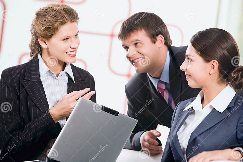 Three people stock image. Image of communication, friends - 3390225