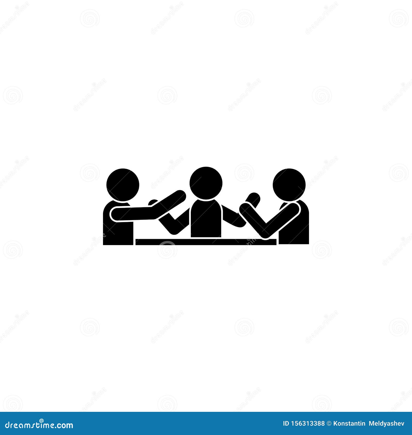 Three People, Argument, Aggression Icon. Simple Glyph, Flat Vector of ...