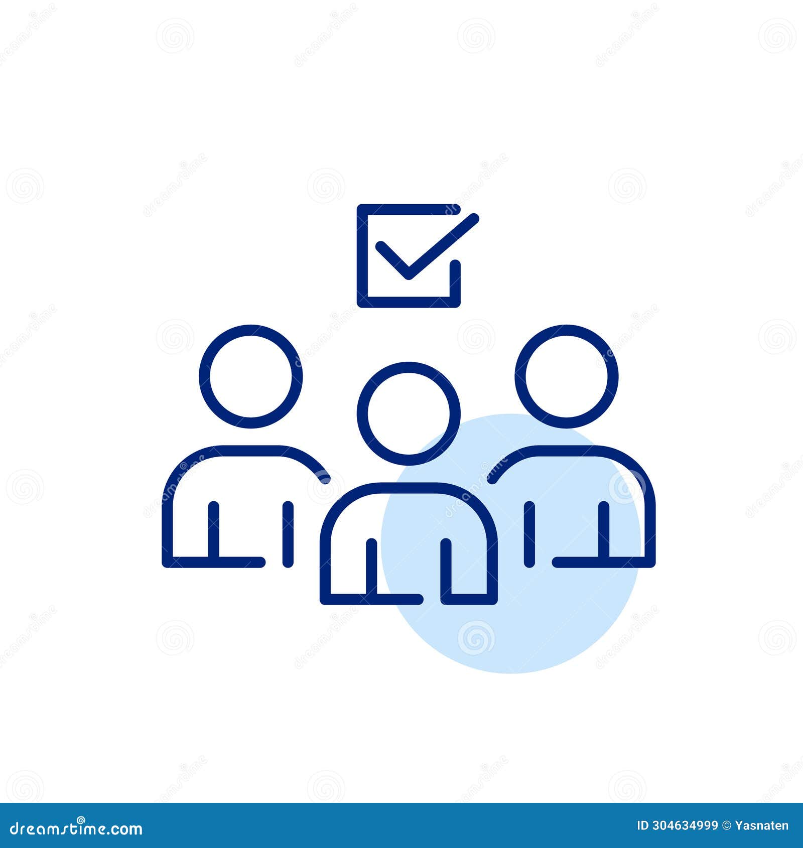 Three People with Checkmark Symbol. Finding the Right Candidate Stock ...
