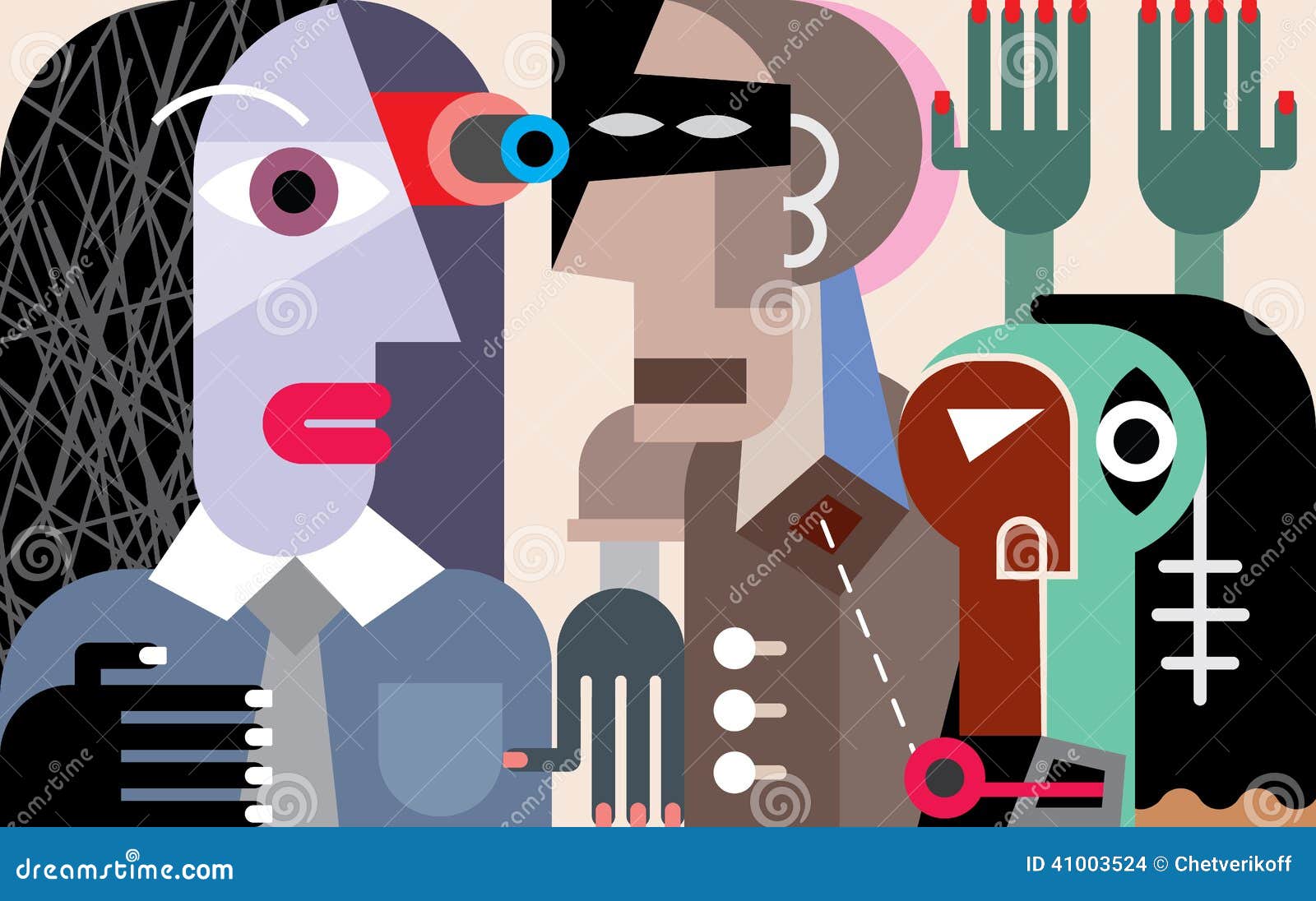 People In Contemporary Art Gallery Vector Illustration Guide Tour