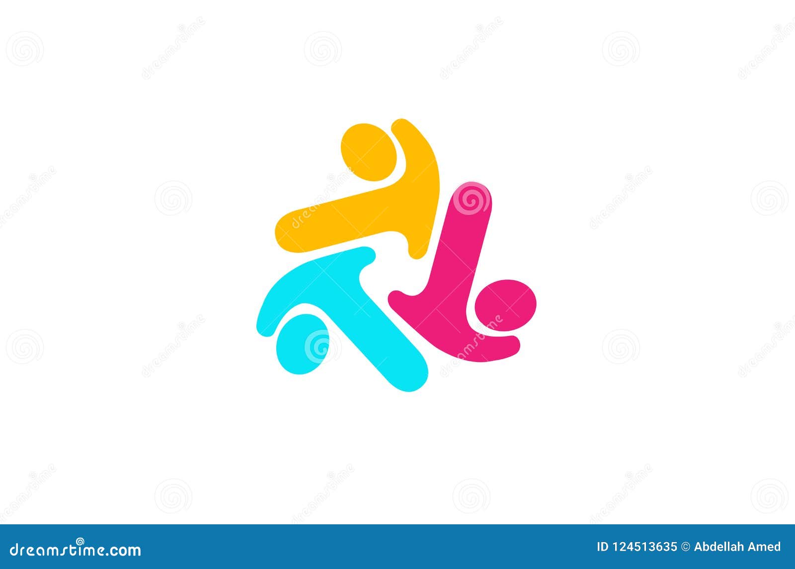 Three People Group Shield Security Logo Design Illustration Stock ...