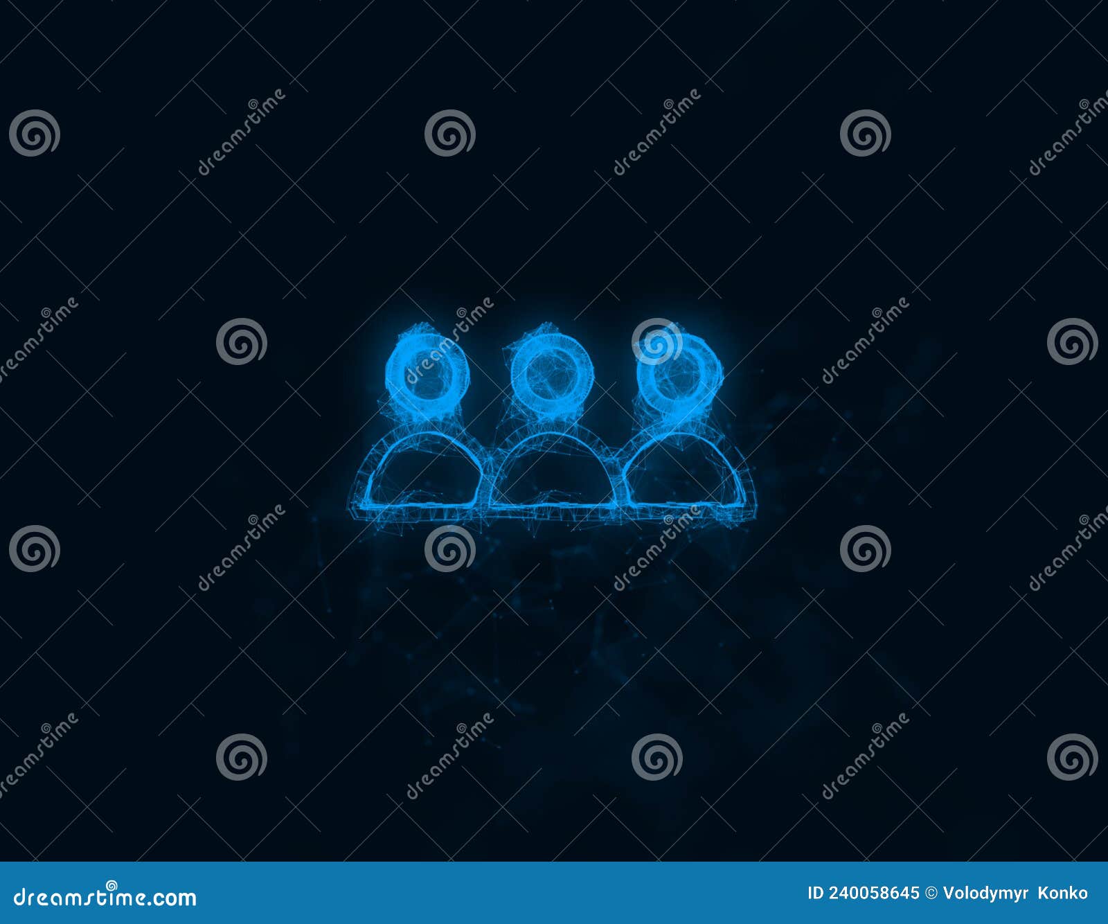 Three People Icon with Plexus Effect. Connected Lines with Dots ...