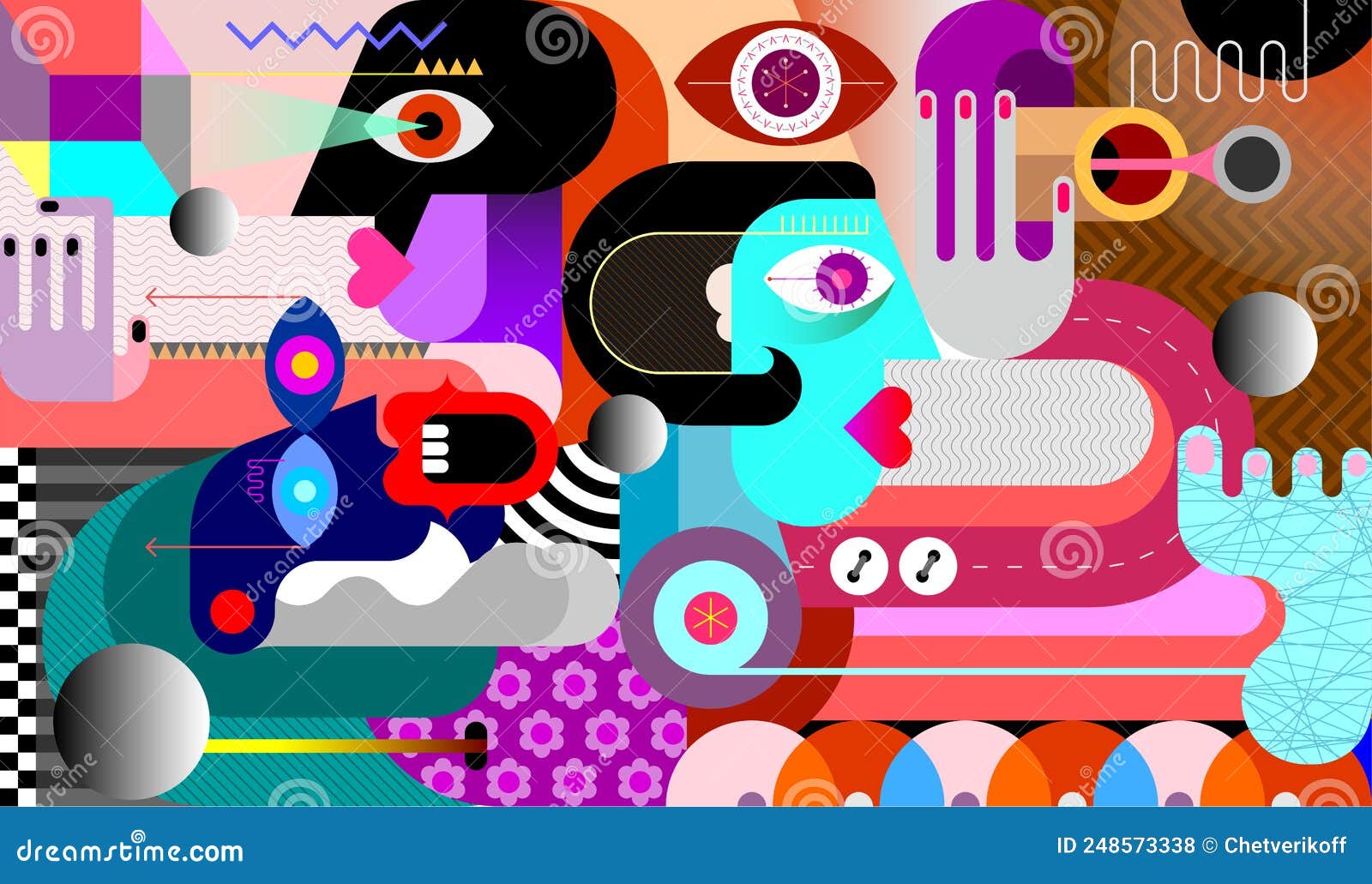 Three People with Metal Spheres Stock Vector - Illustration of ...