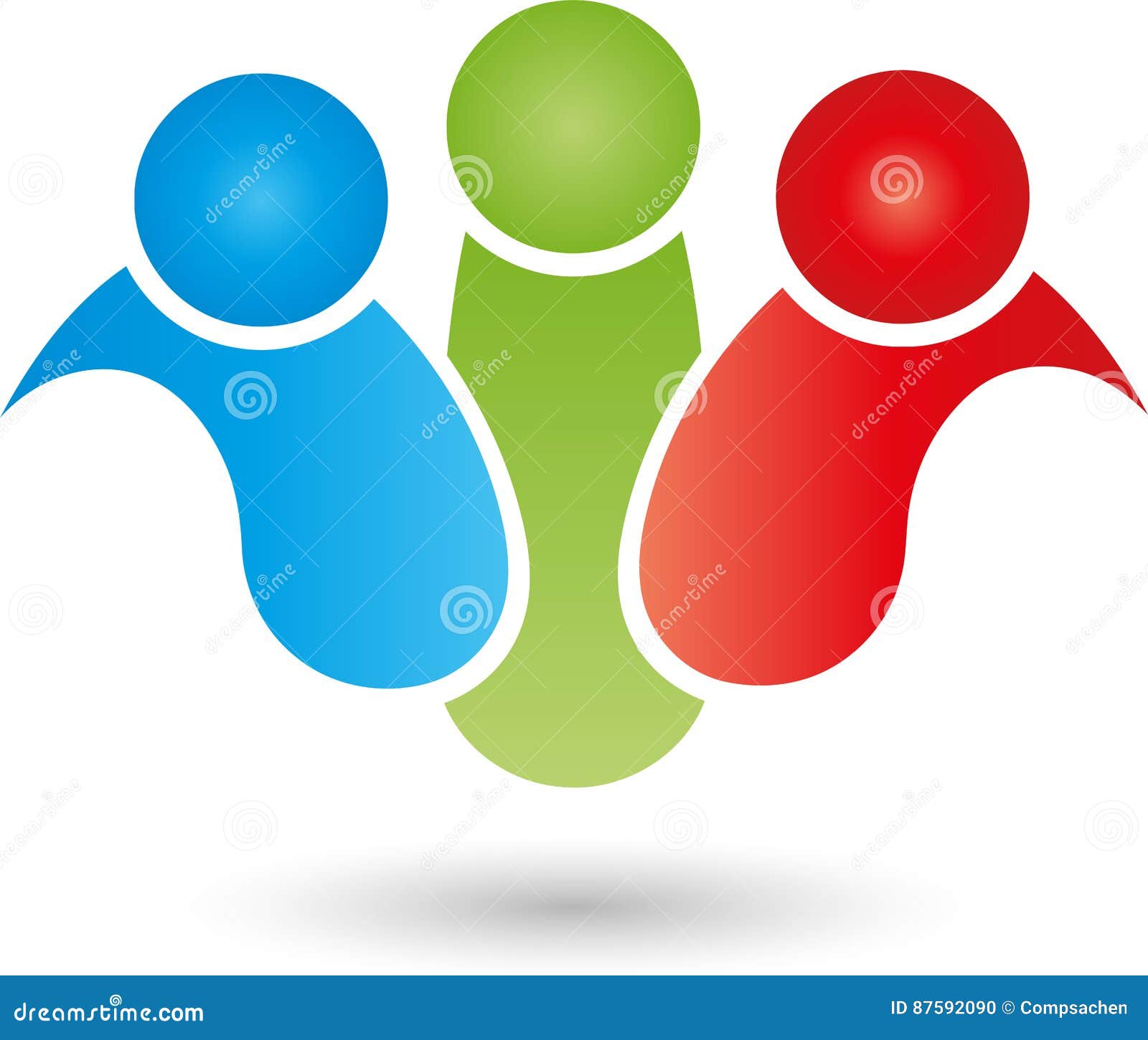 Three People, Partnership, Team, Logo Stock Vector - Illustration of ...