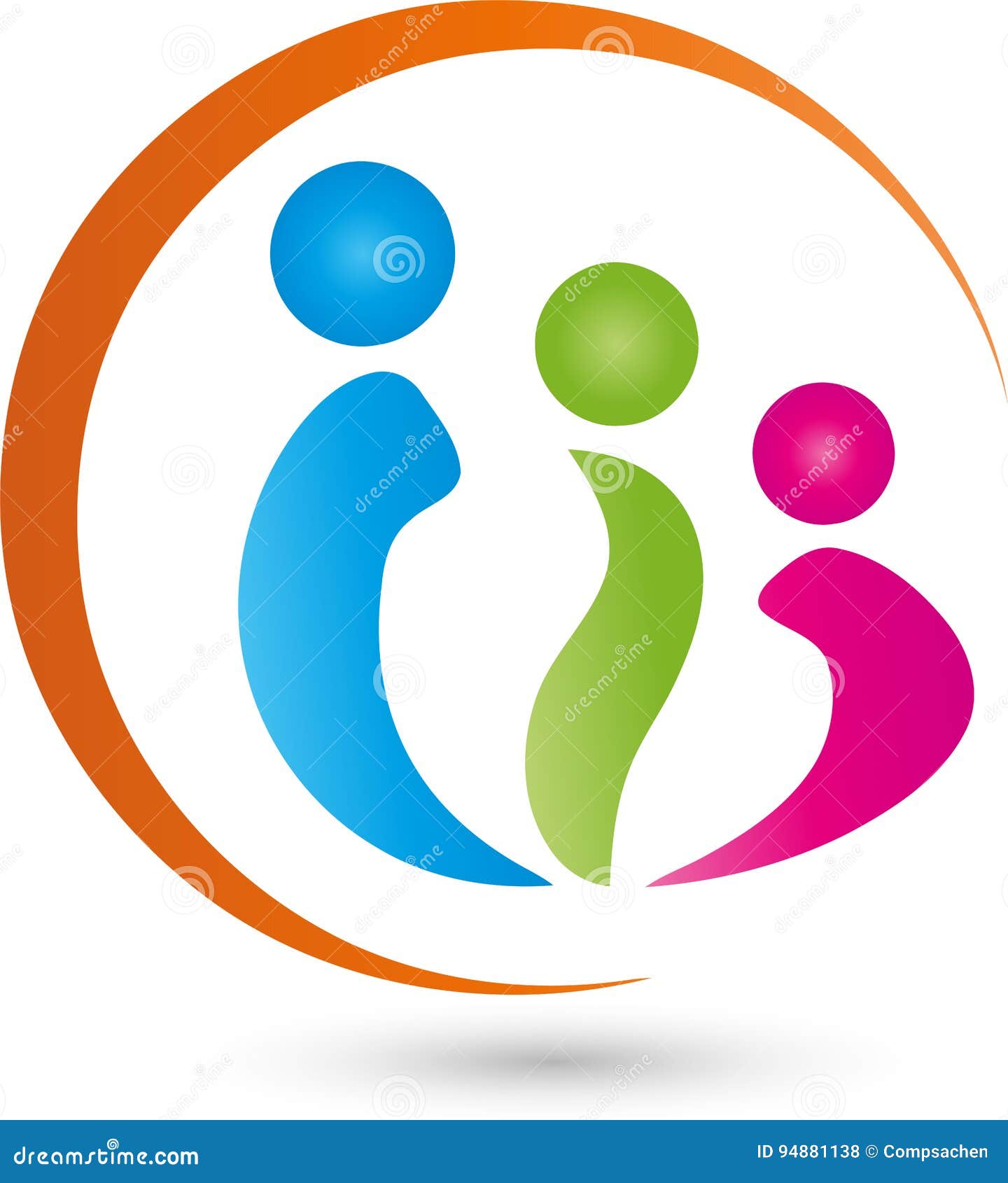 Three People, People and Team Logo Stock Vector - Illustration of ...