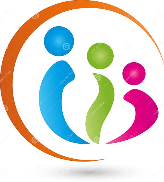 Three People, People and Team Logo Stock Vector - Illustration of ...