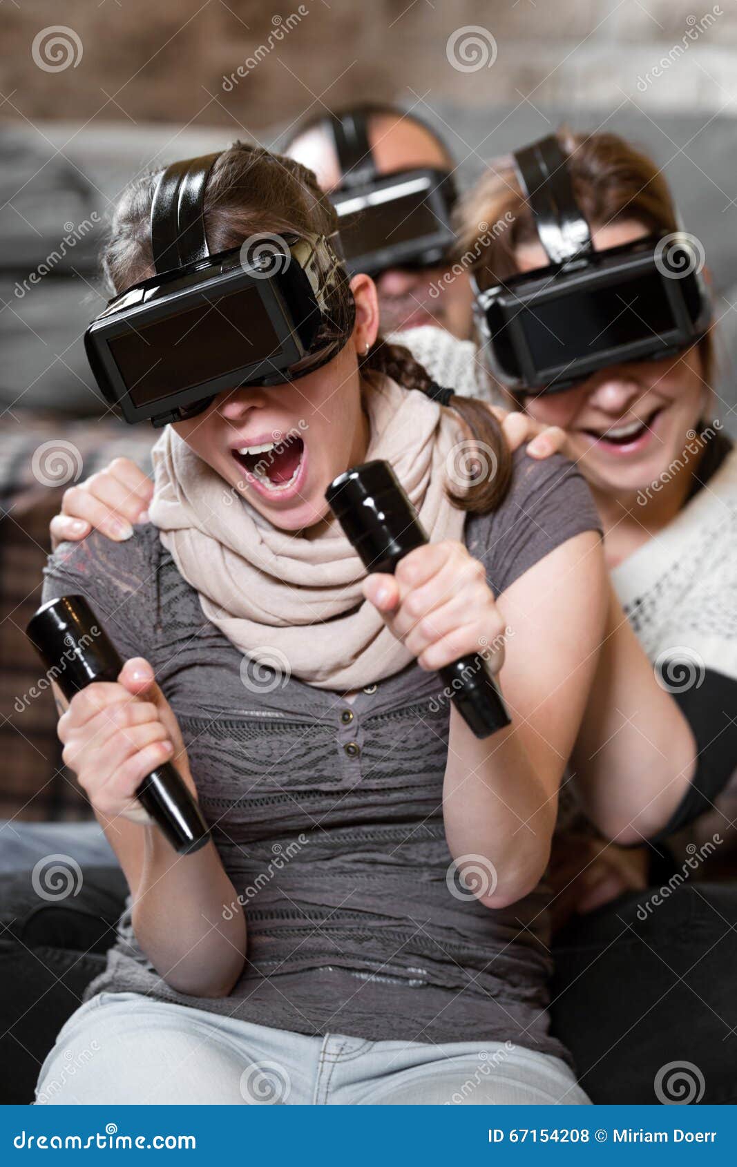 Three People Playing a Game Stock Photo - Image of gaming, downhill ...
