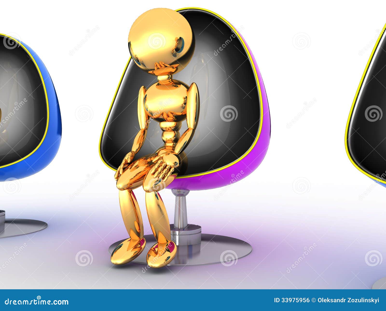 Three People Sitting in Chairs #4 Stock Illustration - Illustration of ...