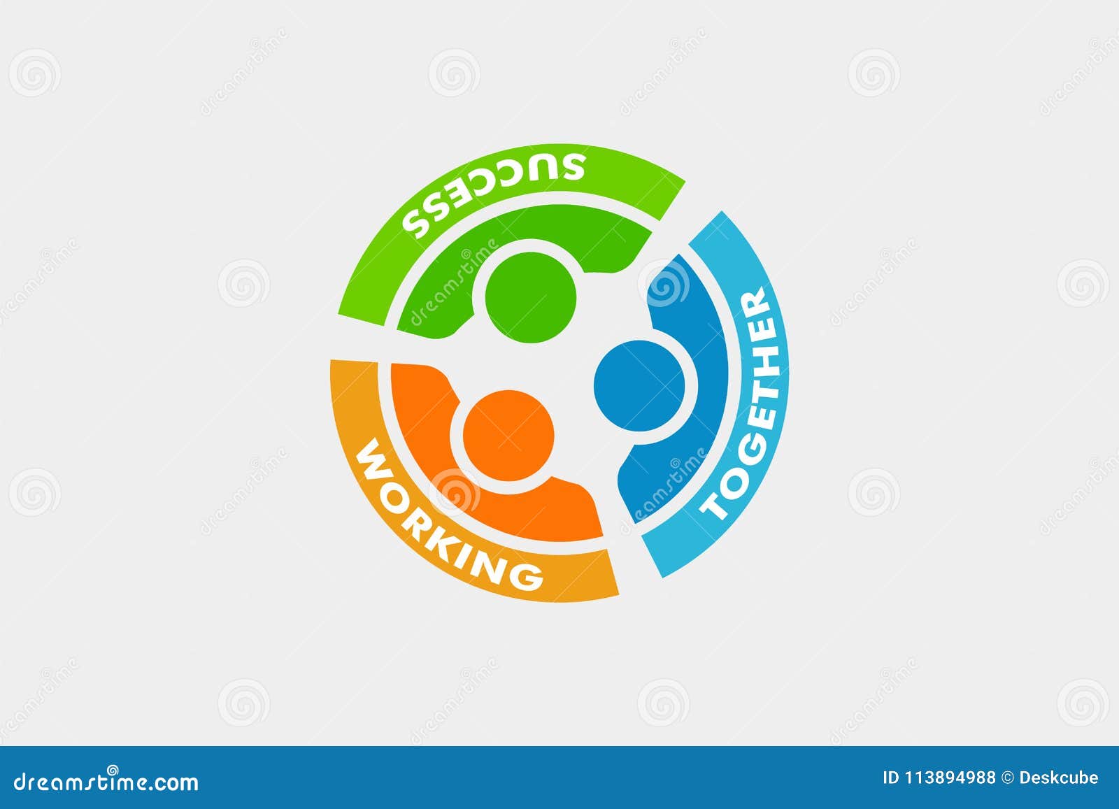 Team Built by Three People for Infographic. Vector Template Design ...