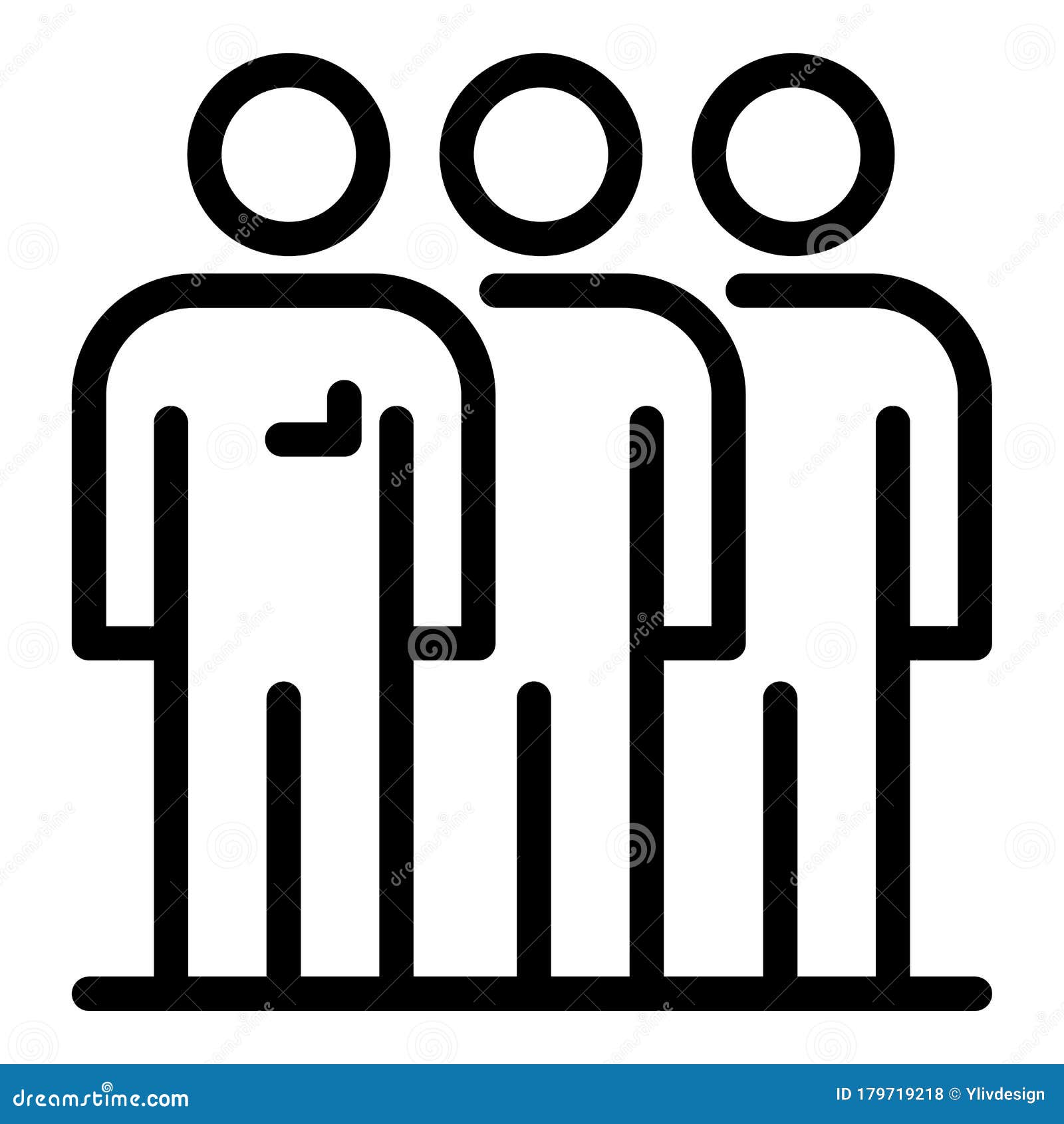 Three People Team Icon, Outline Style Stock Vector - Illustration of ...
