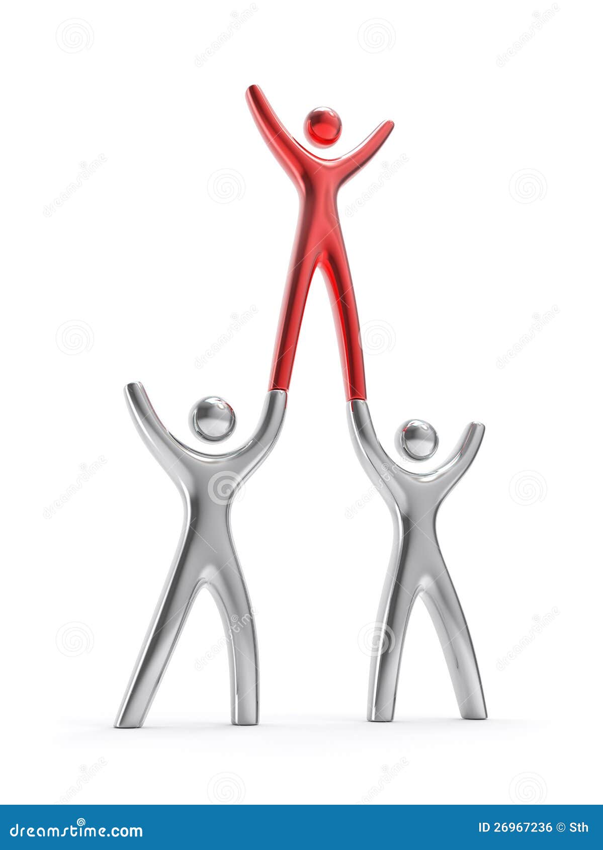 Three People Teamwork Development Stock Illustration - Illustration of ...