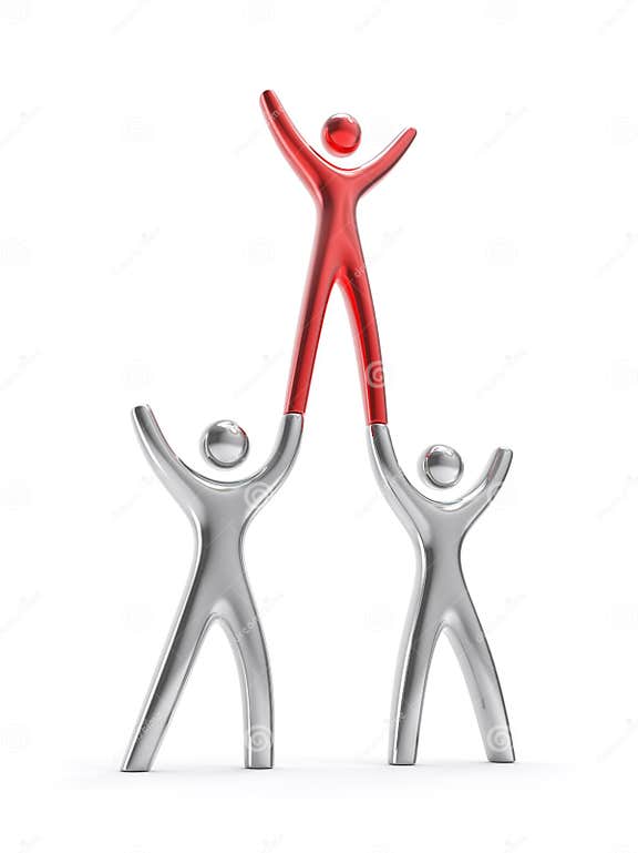 Three People Teamwork Development Stock Illustration - Illustration of ...