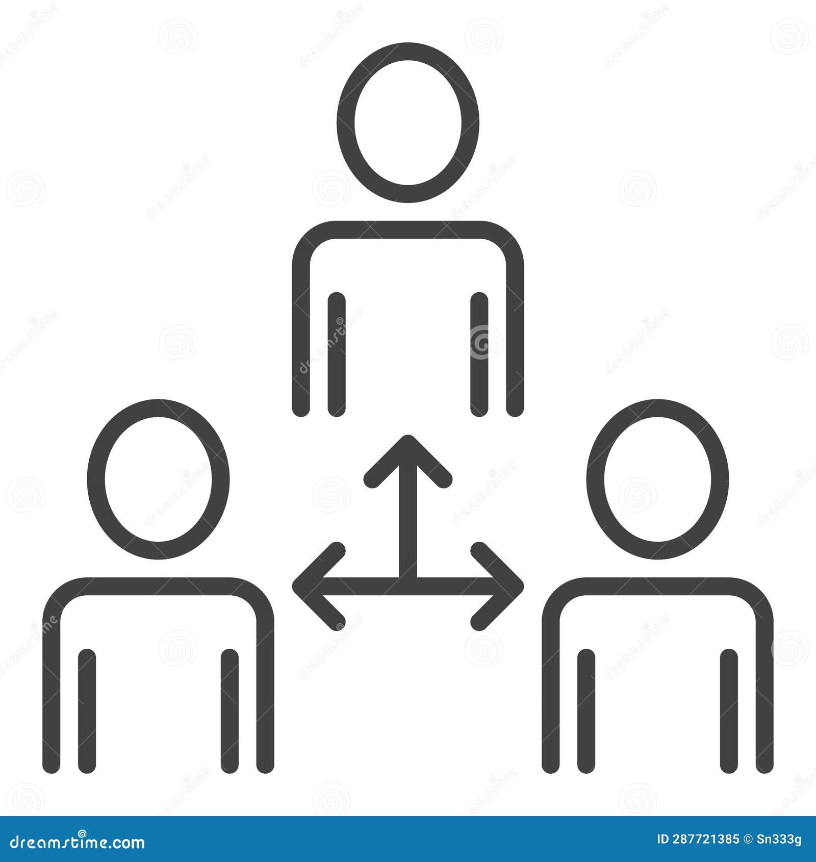 Three People Vector Sociology Concept Thin Line Icon Stock Illustration ...
