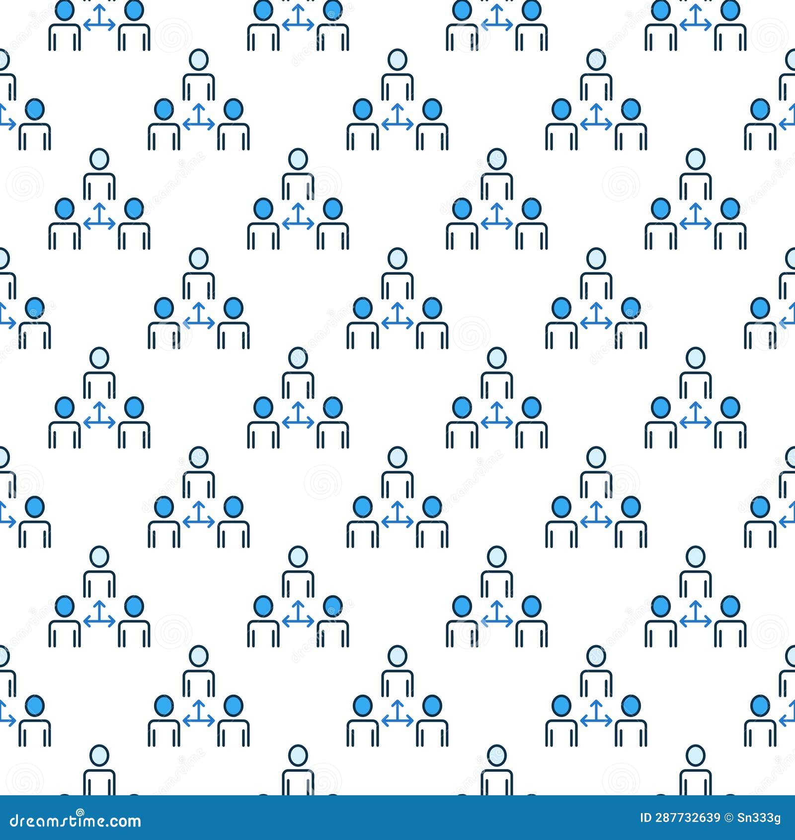 Three People Vector Sociology Science Blue Seamless Pattern Stock ...