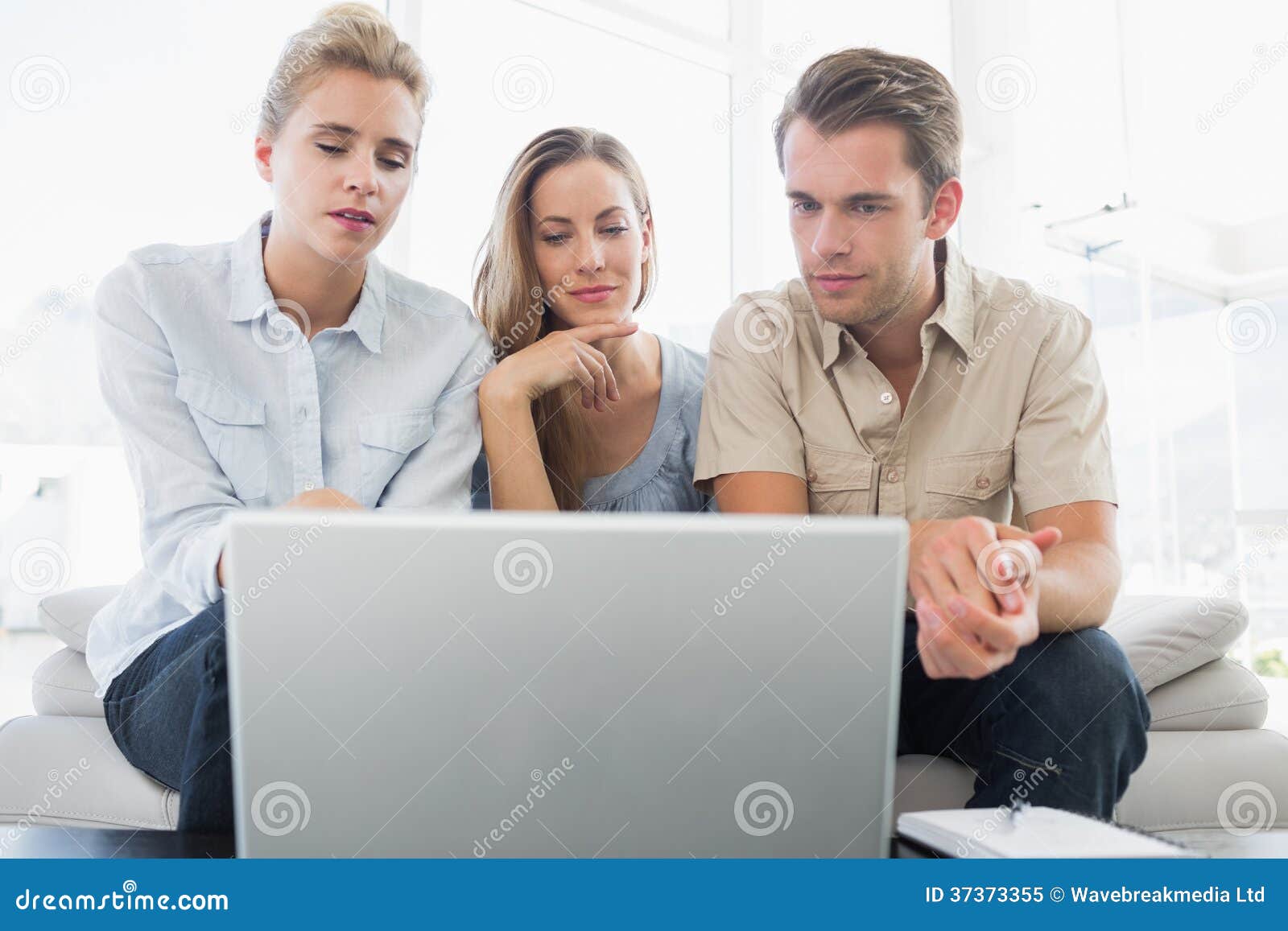Three People Working on Computer Stock Image - Image of creativity ...