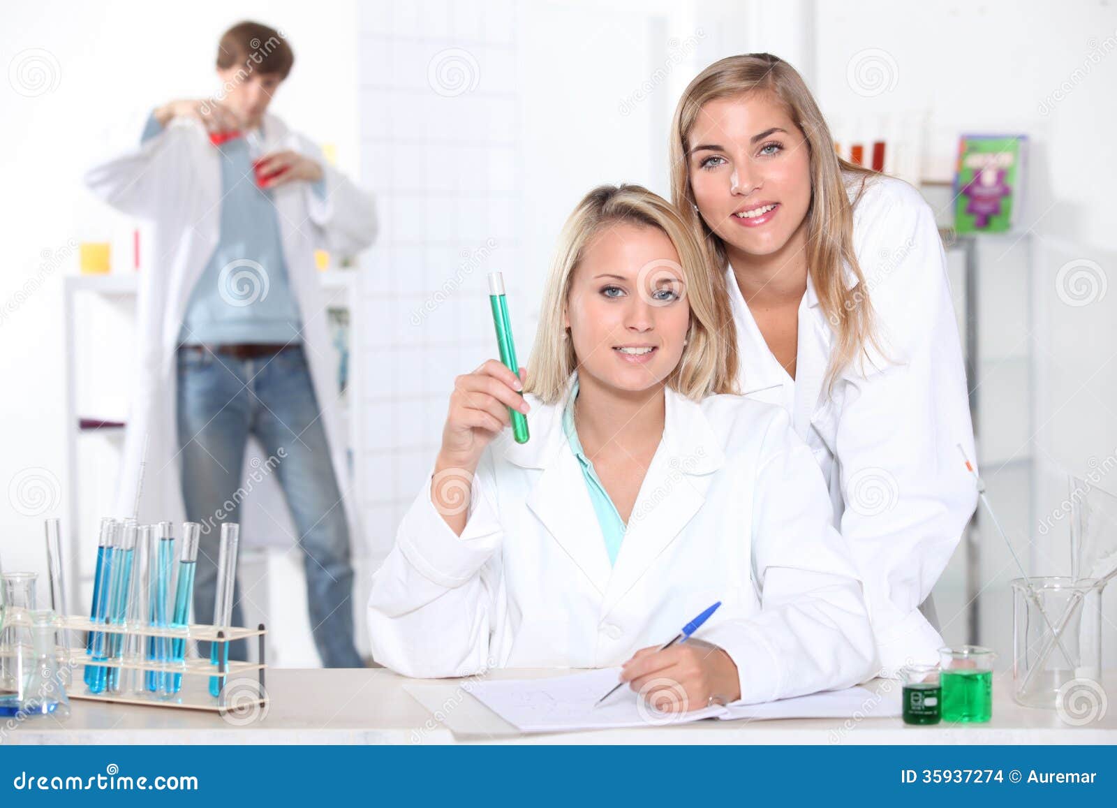 Three People Working in a Lab Stock Photo - Image of caucasian, tray ...