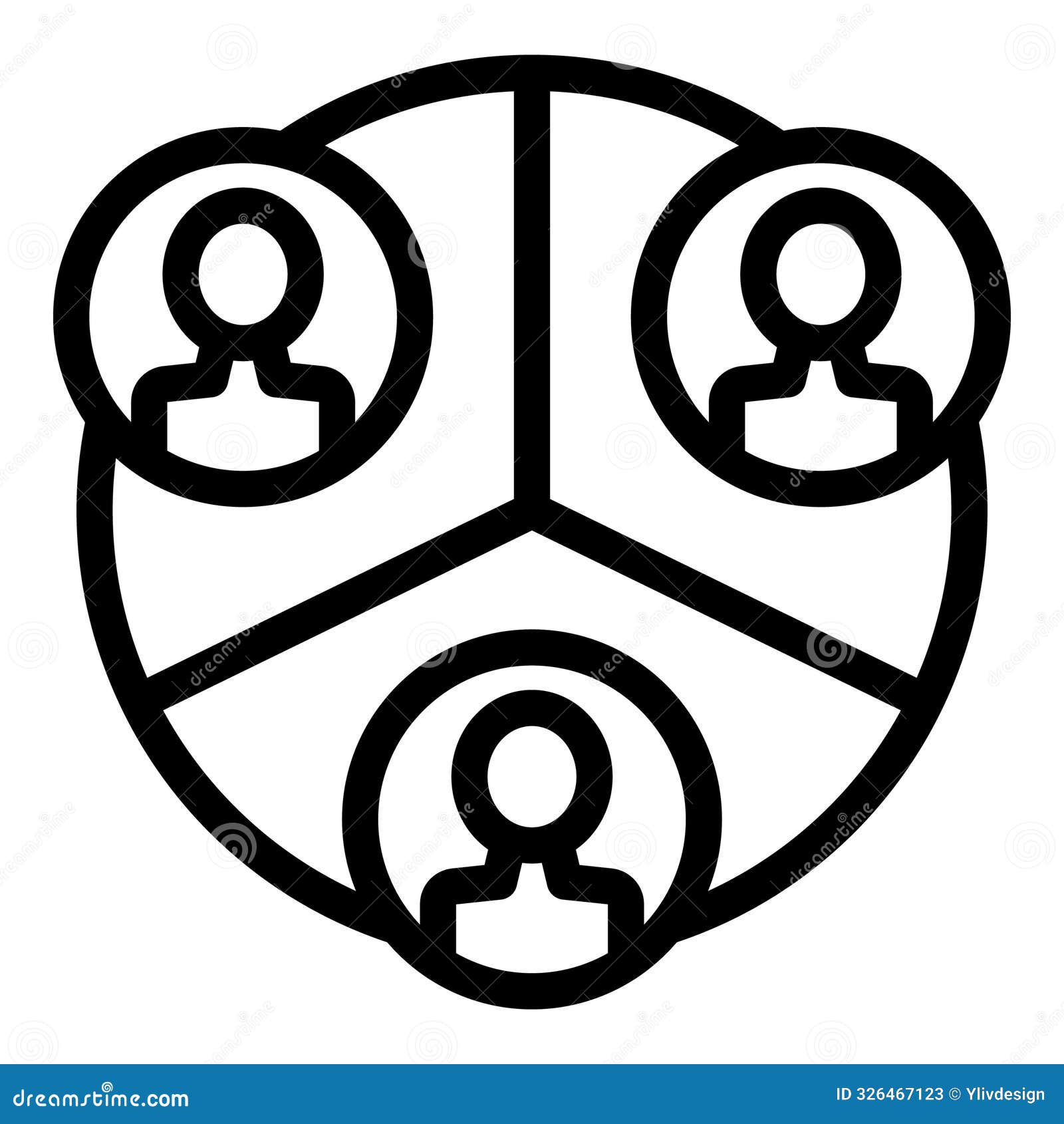 Three People Working Together in a Team Icon Stock Vector ...