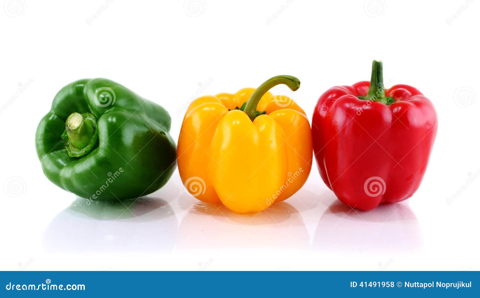 Three Peppers on White Background Stock Photo - Image of ingredient ...