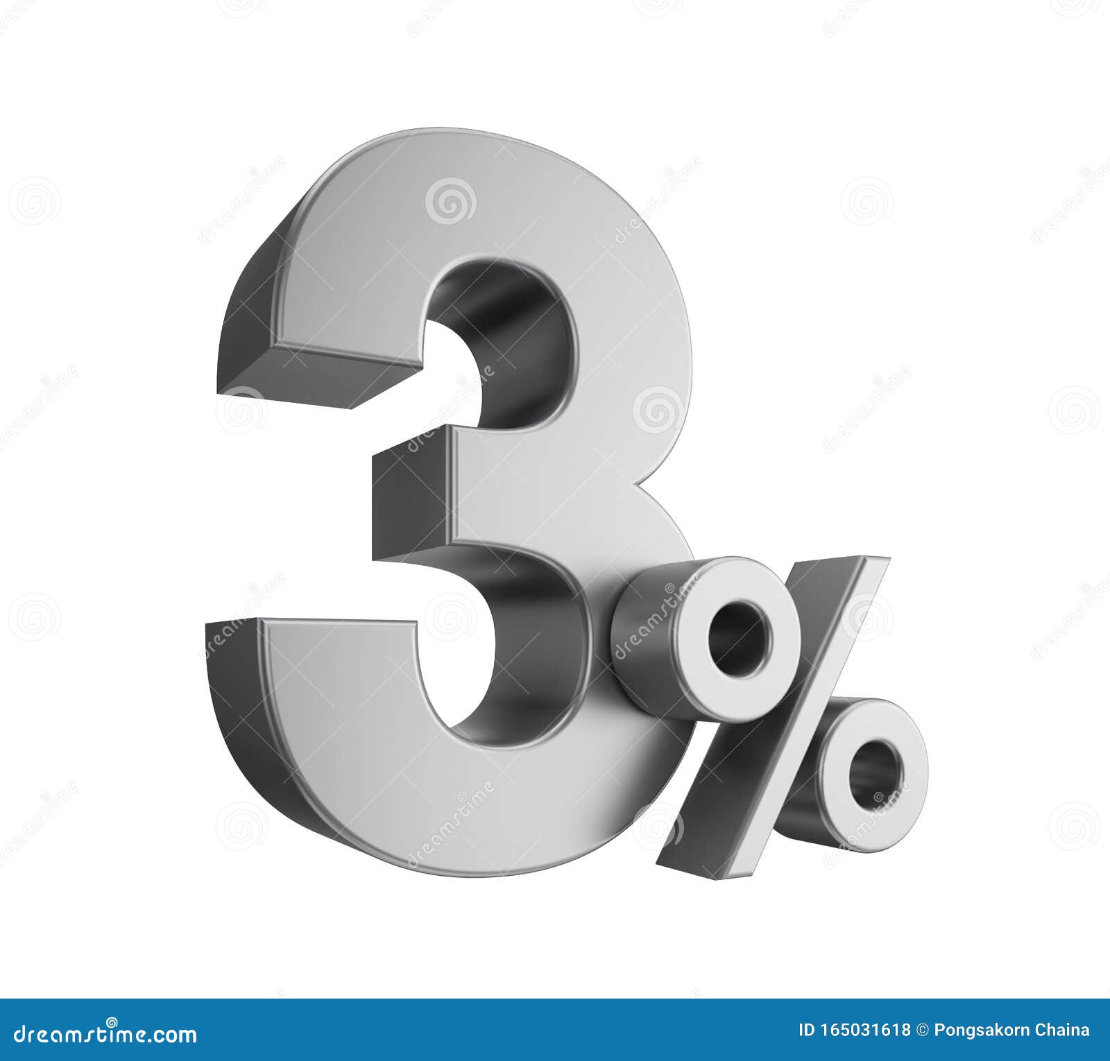 Three Percent Symbol Isolated On White Background Stock Image ...