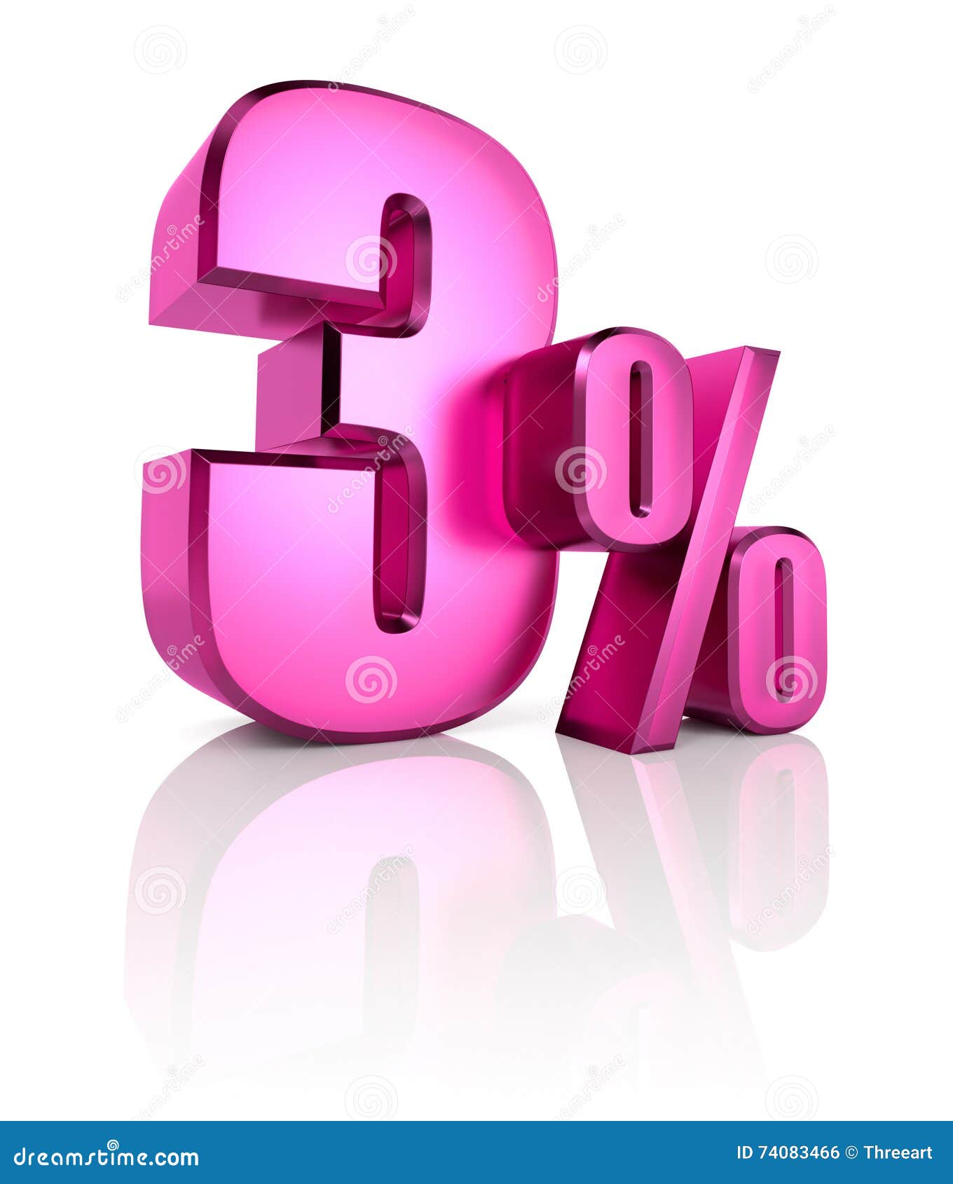 Three Percent Symbol Isolated On White Background Stock Image ...