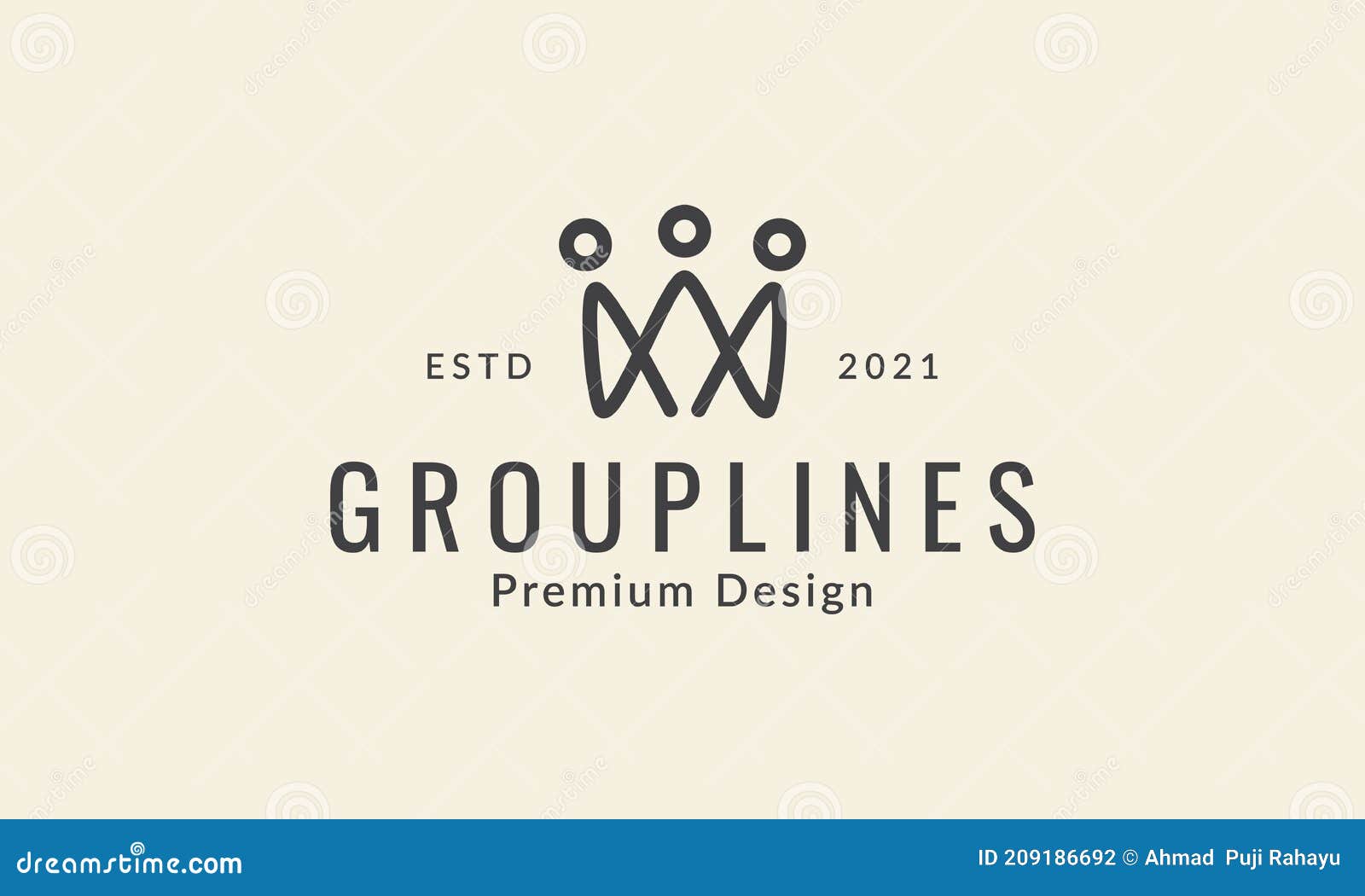 Three Person Group Line Logo Symbol Icon Vector Graphic Design ...