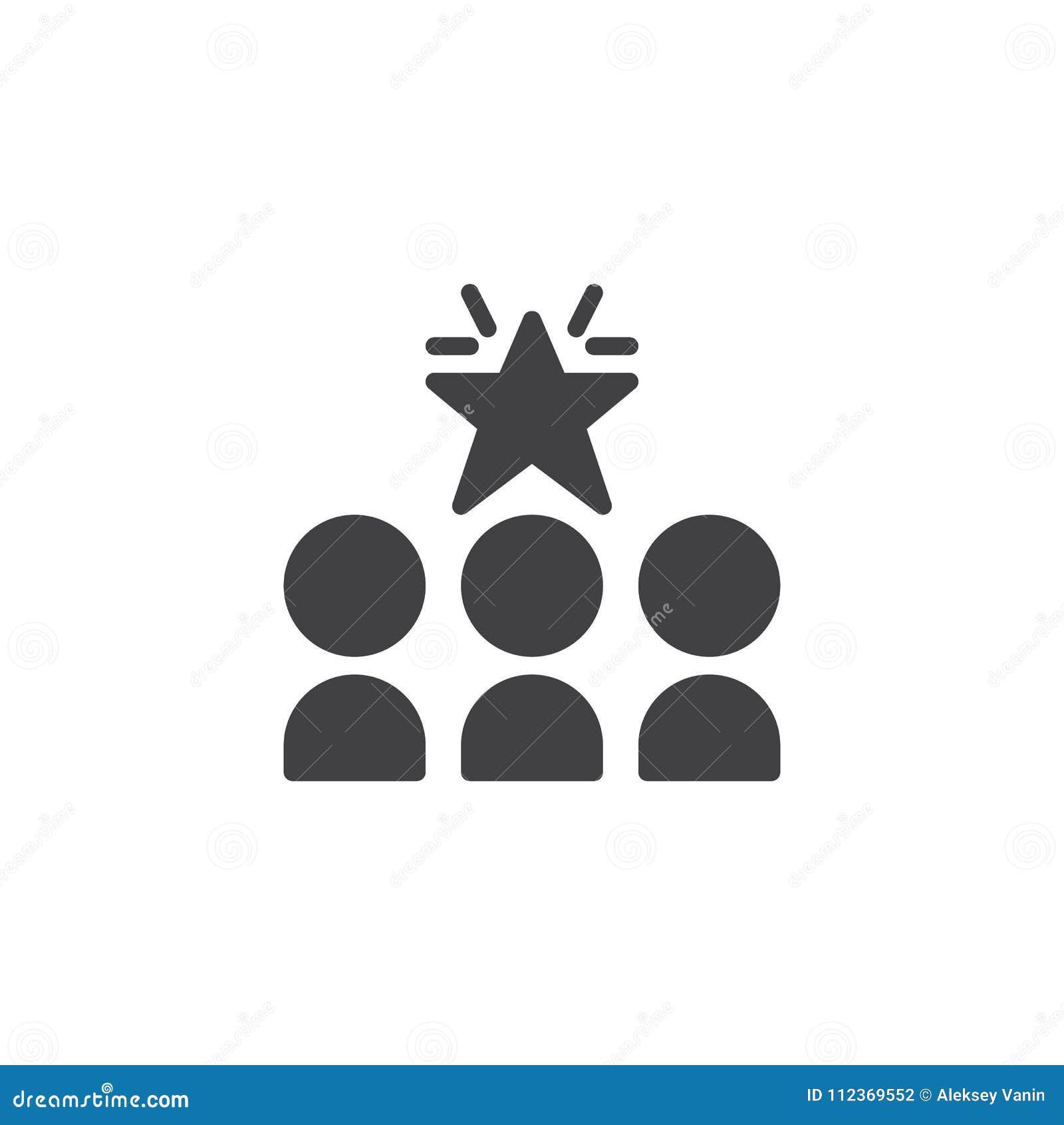 Three Person and Star Vector Icon Stock Vector - Illustration of pixel ...