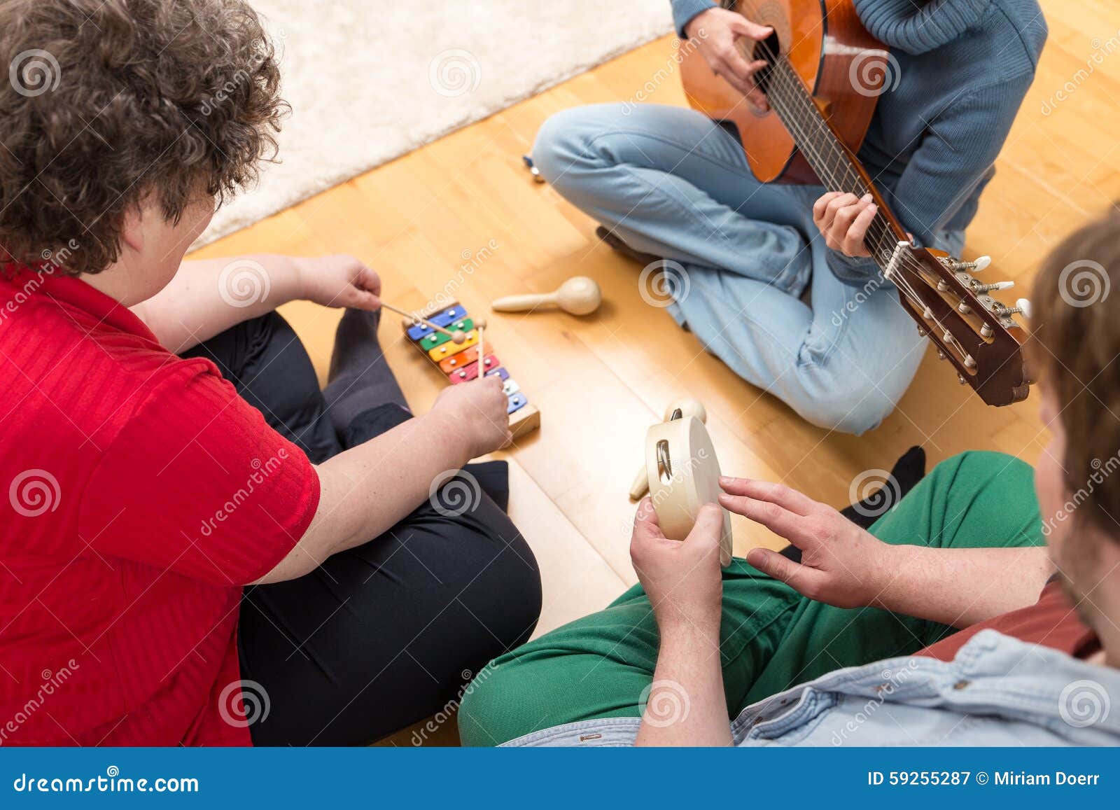 Three Persons Playing Sundry Instruments Stock Image - Image of male ...