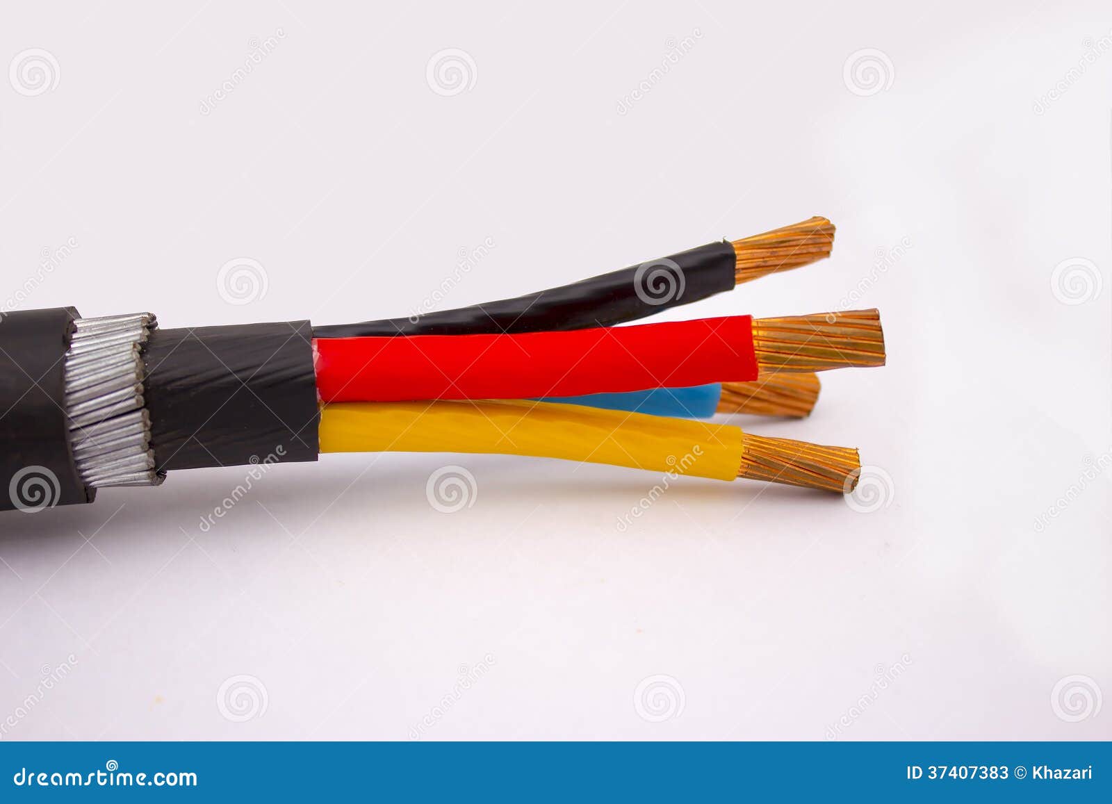 Three phase cable stock image. Image of blue, electricity - 37407383