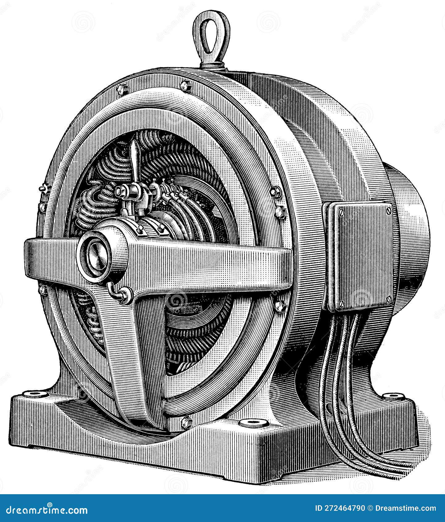 Three-phase Dynamo Machine. Stock Illustration - Illustration of rarity ...