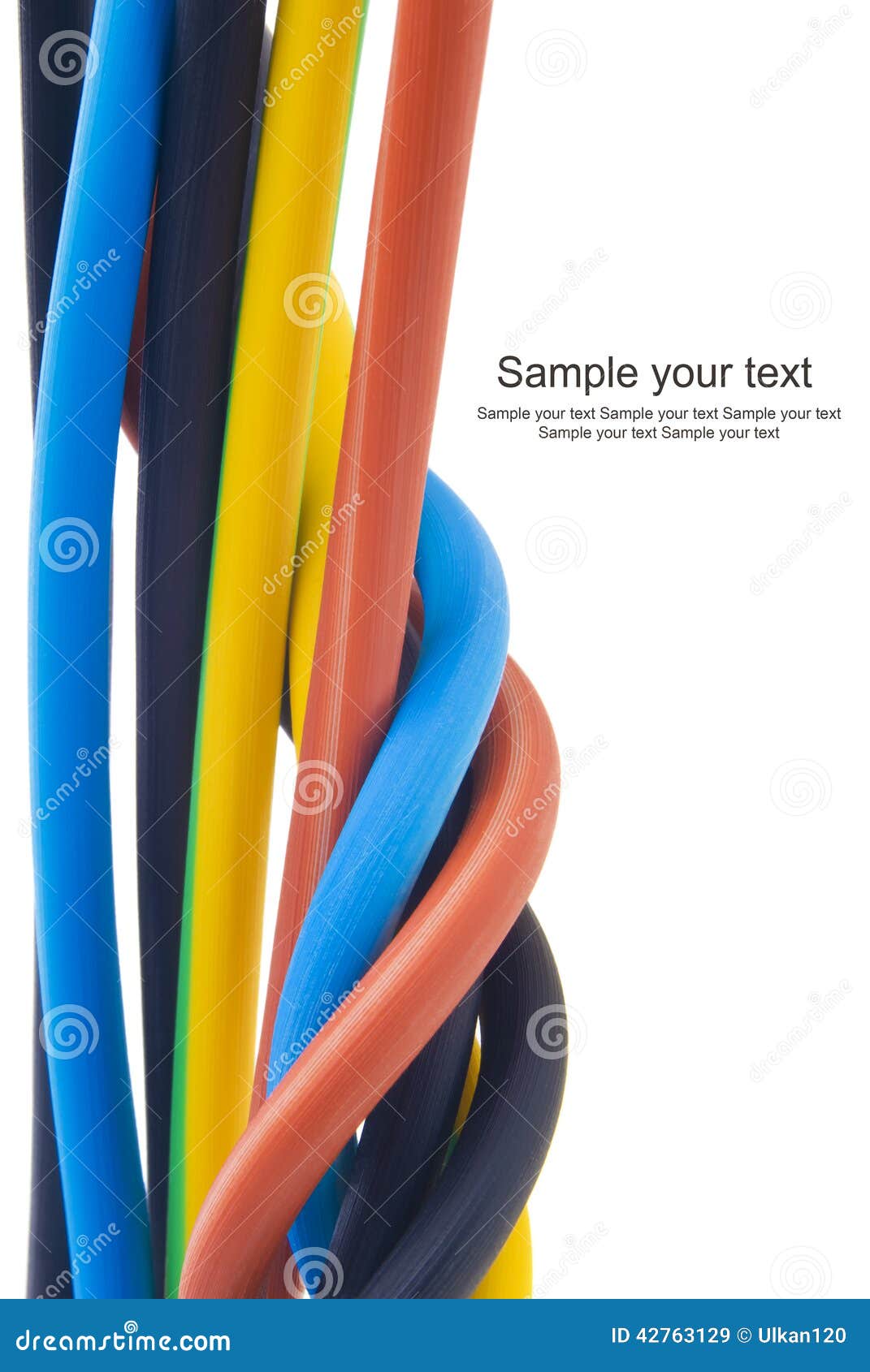 Three-phase electric cable stock image. Image of power - 42763129