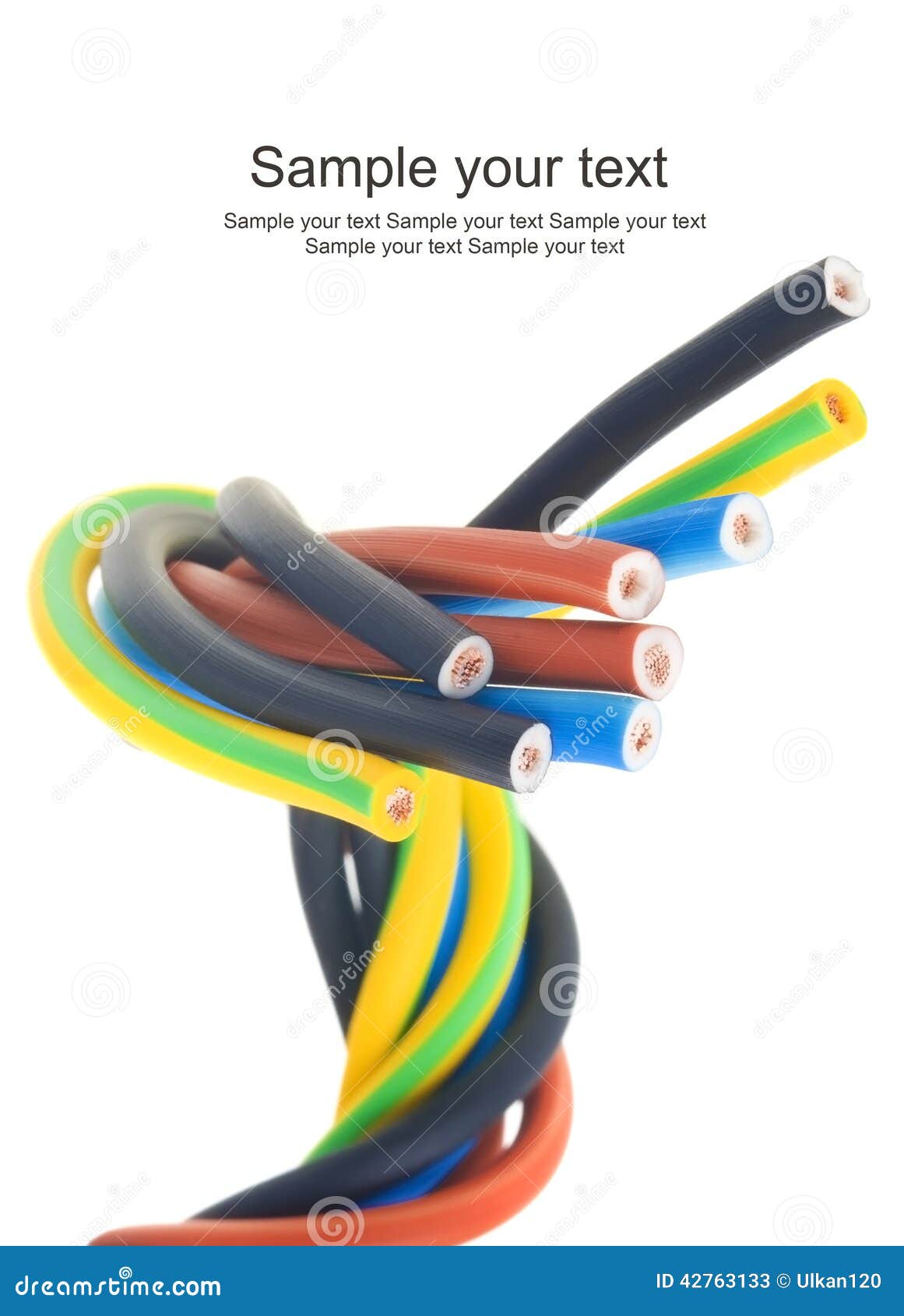 Three-phase electric cable stock image. Image of electrician - 42763133