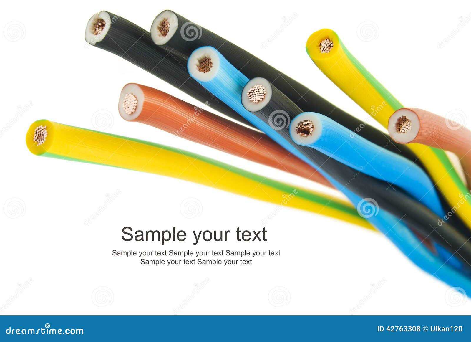 Three-phase electric cable stock photo. Image of earth - 42763308