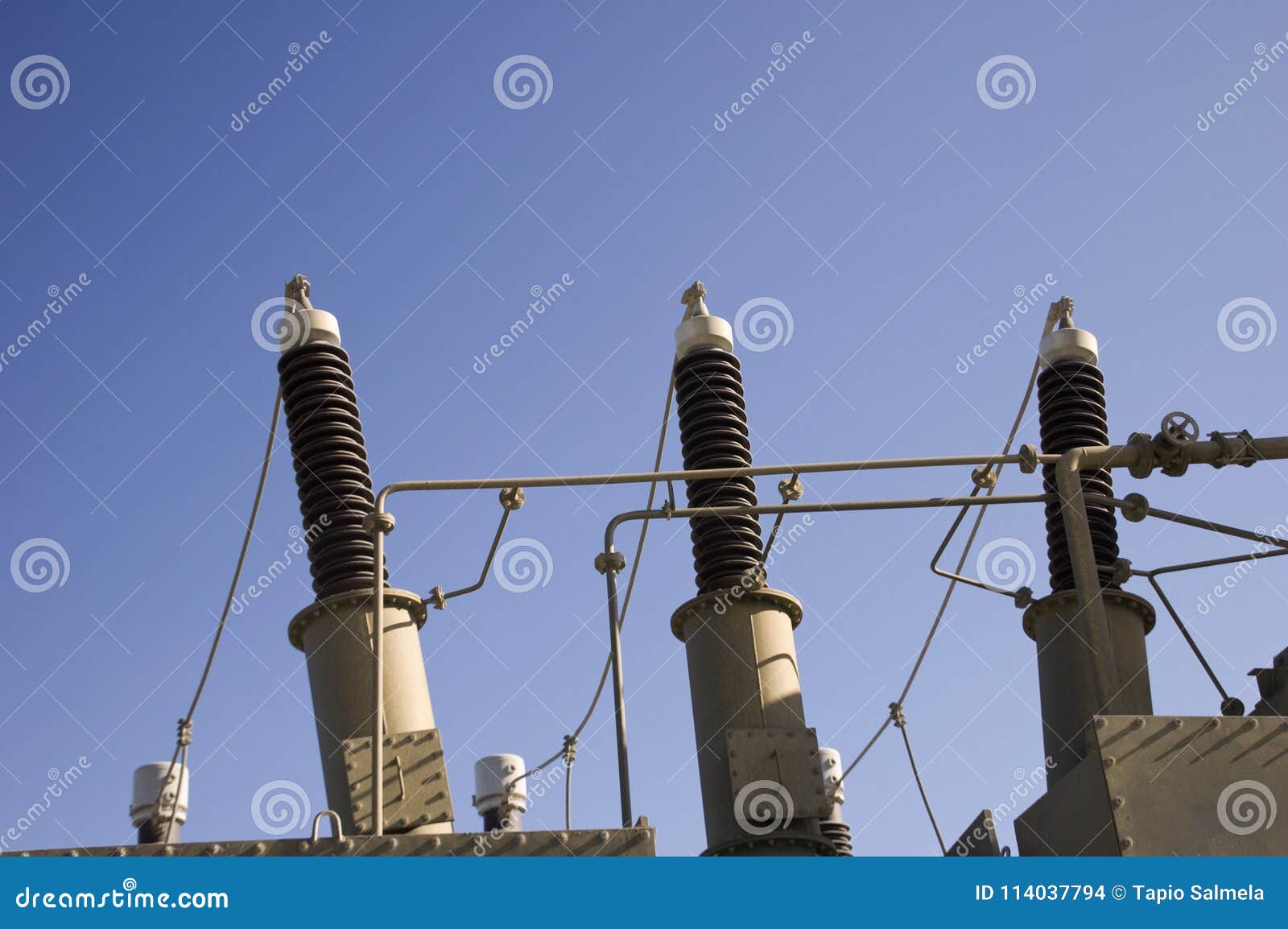 Three Phase High Voltage Insulators Stock Photo - Image of supply ...