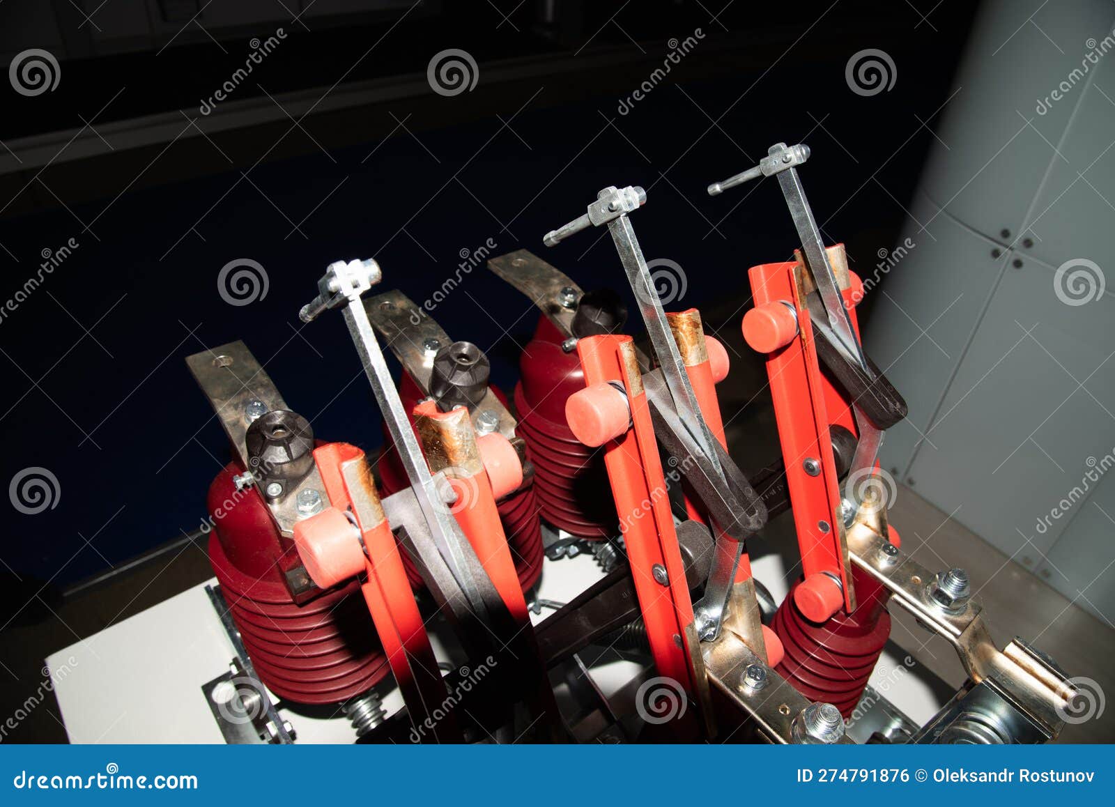 Three-phase High Voltage Power Line Breaker Stock Photo - Image of ...