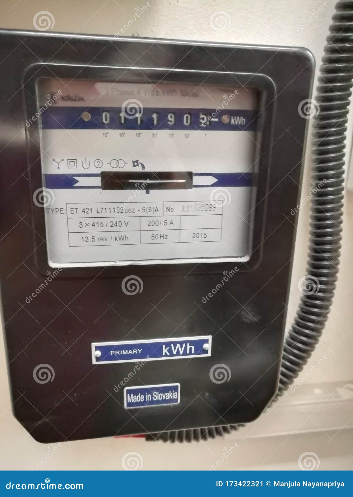 Three phase meter stock image. Image of three, phase - 173422321