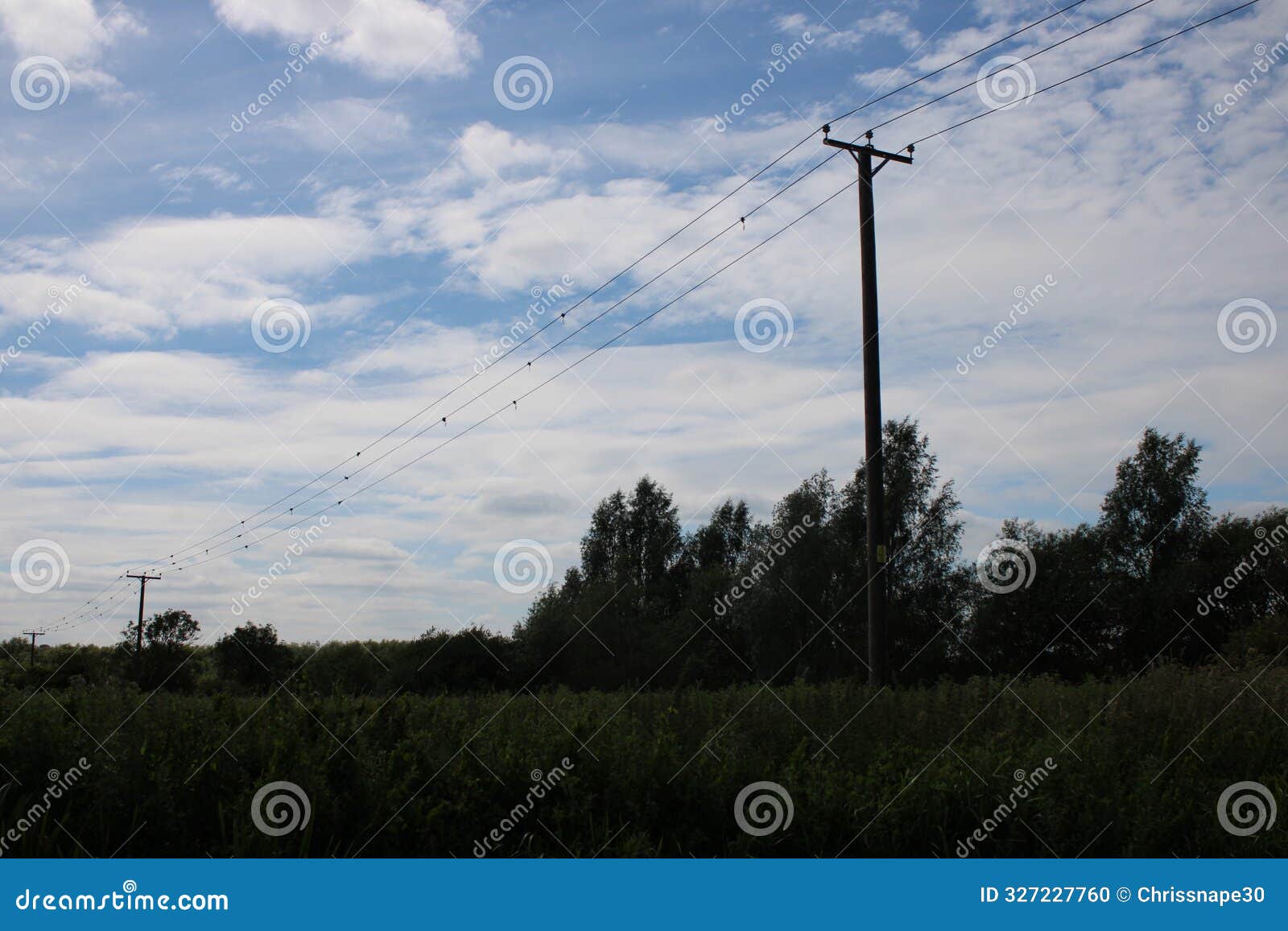 Three Phase Overhead Powerline in a Field UK Stock Photo - Image of ...