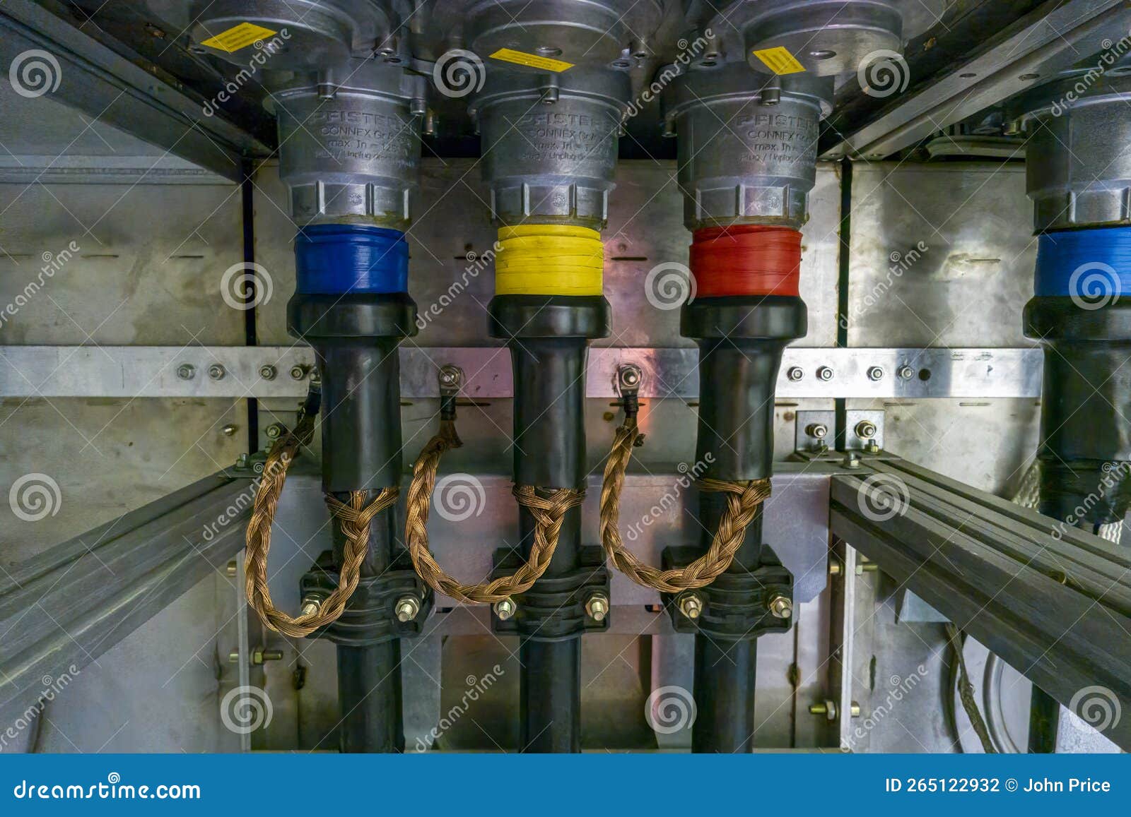 Three Phase Electrical Pfisterer Cable Connections Stock Photo - Image ...