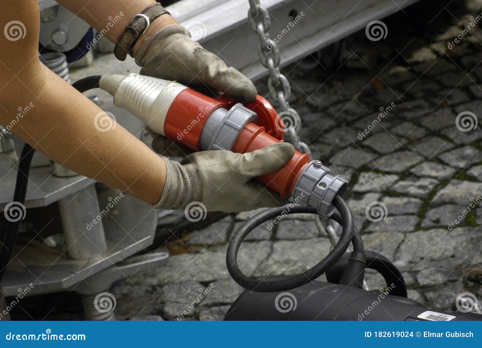 Three-phase Power Plug and Socket Stock Photo - Image of consumption ...