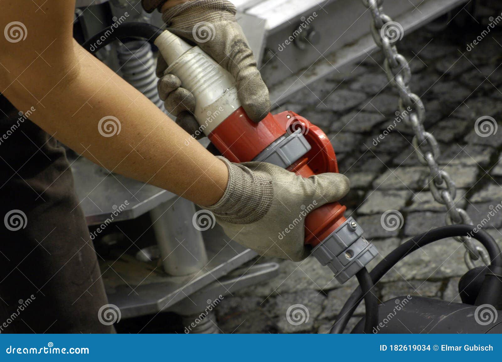 Three-phase Power Plug and Socket Stock Photo - Image of electricity ...