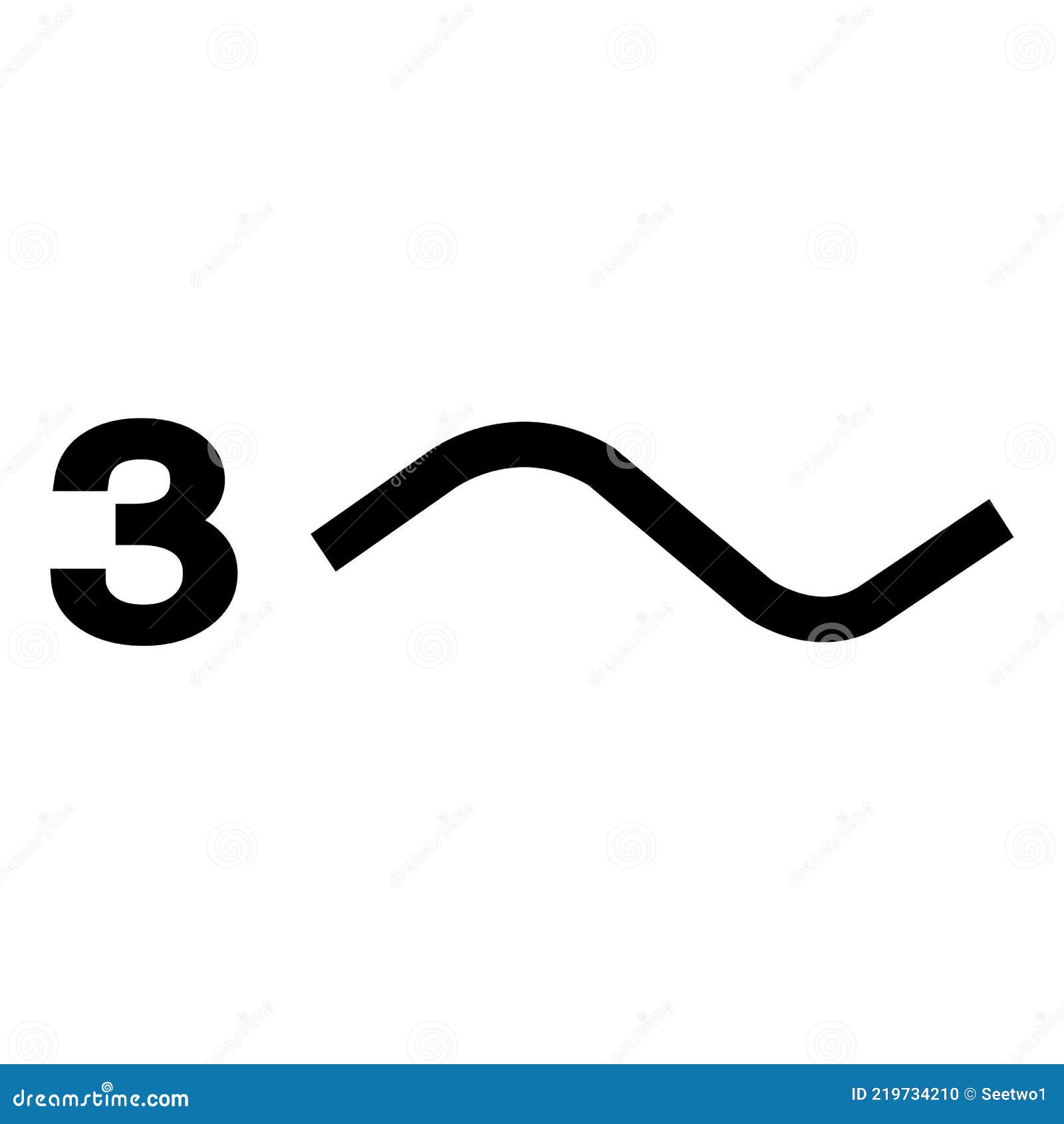 Three Phase Power Symbol Sign Isolate on White Background Stock Vector ...