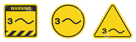 Three Phase Power Symbol Sign Isolate on White Background Stock Vector ...