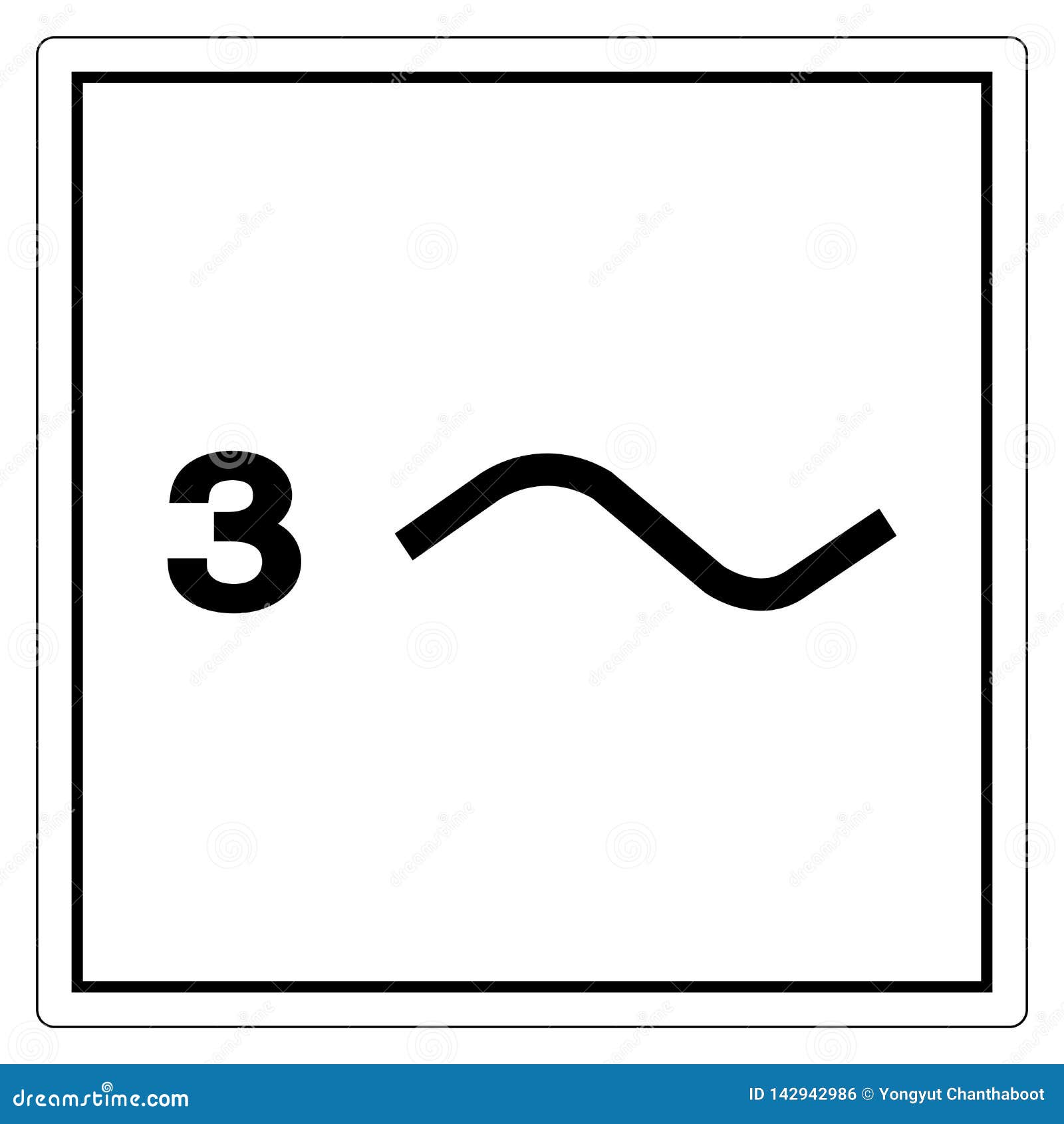 Three Phase Power Symbol Sign, Vector Illustration, Isolate on White ...