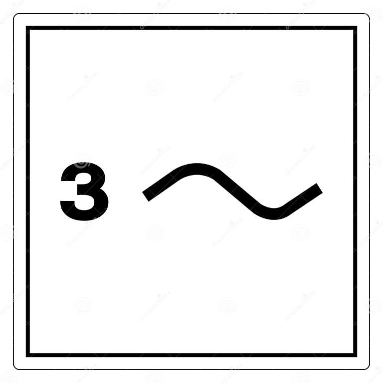 Three Phase Power Symbol Sign, Vector Illustration, Isolate on White ...