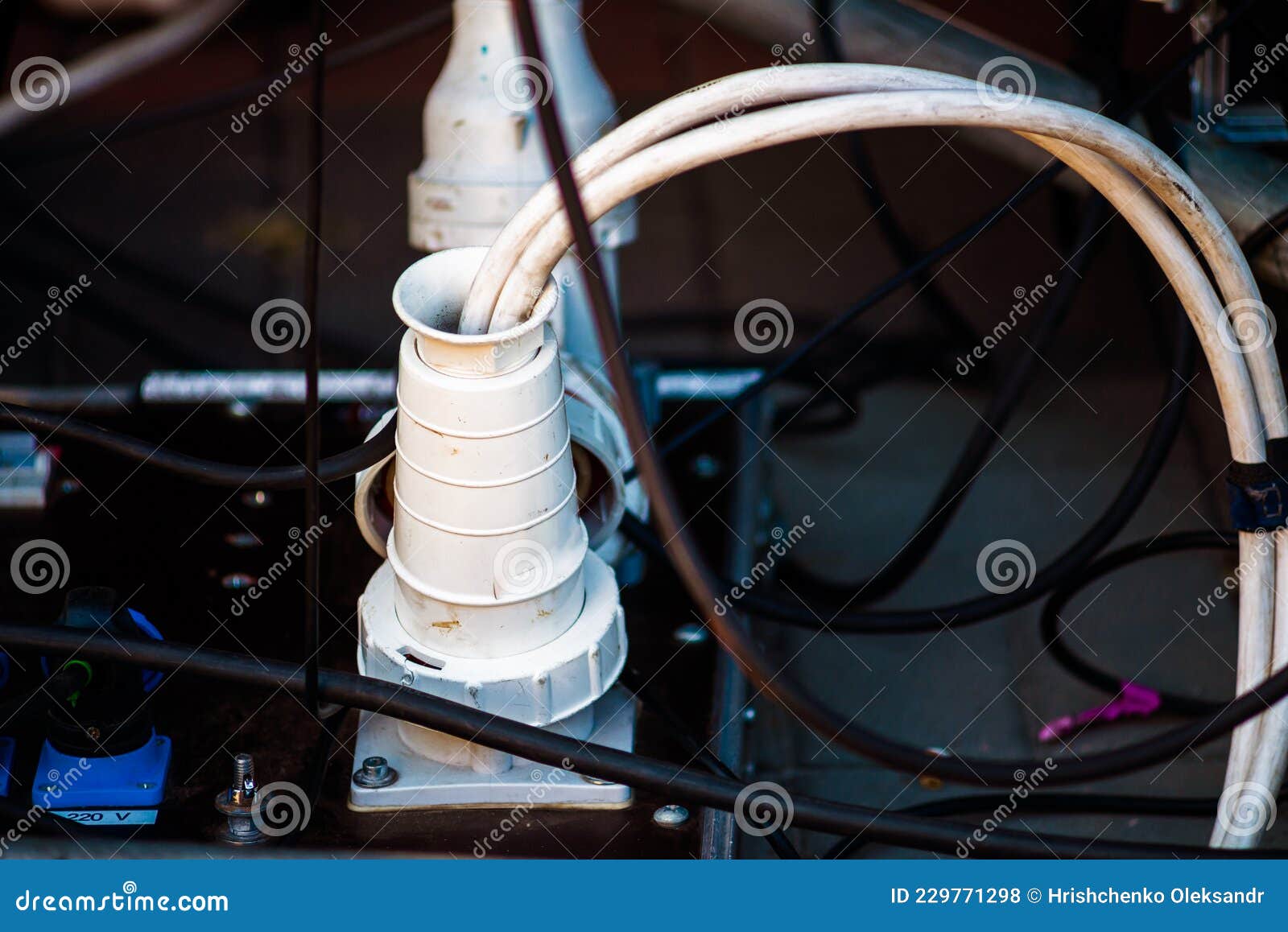 Three-phase Socket. Power Plug with Cable Stock Photo - Image of ...